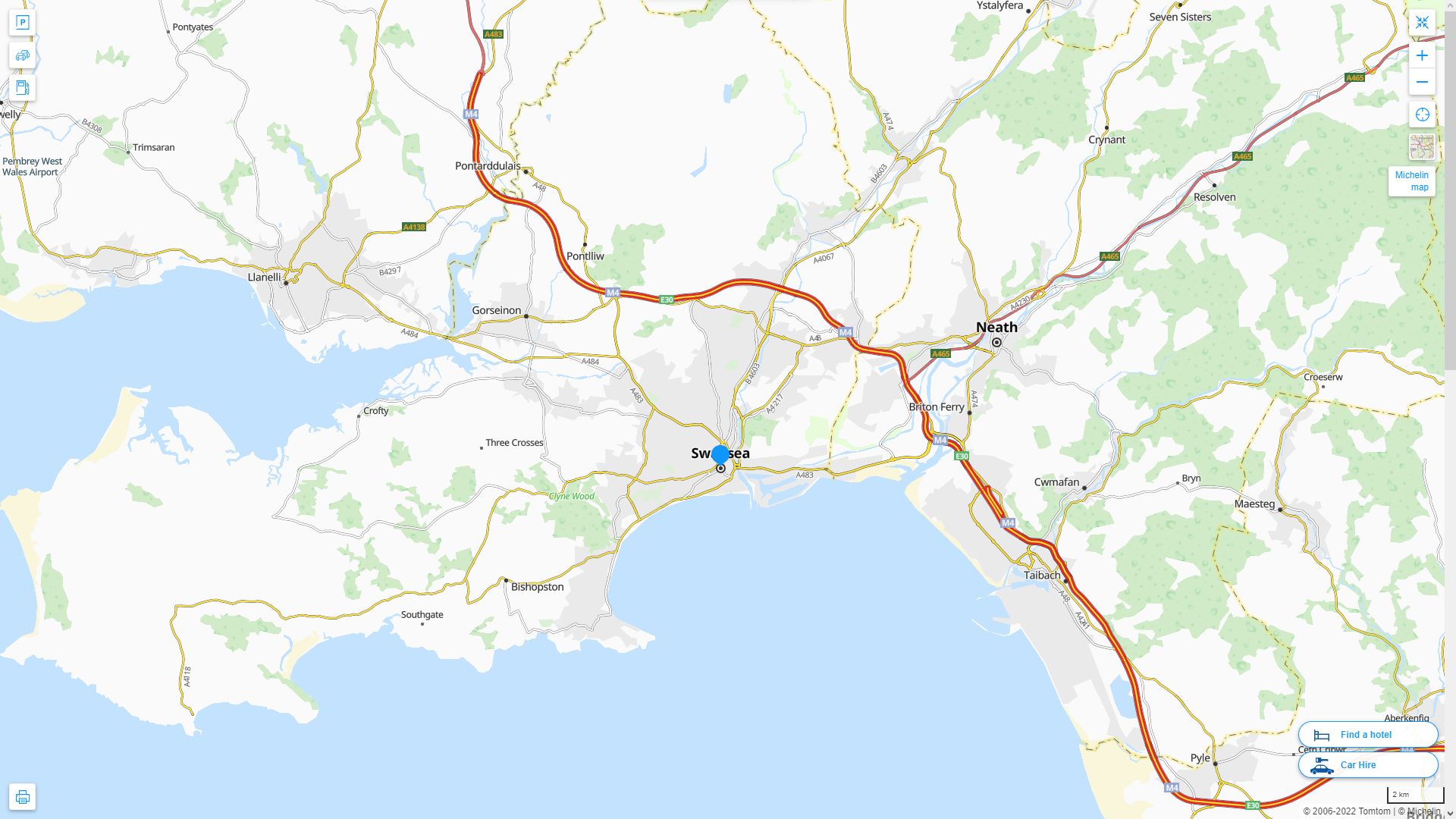 Swansea Map - United Kingdom