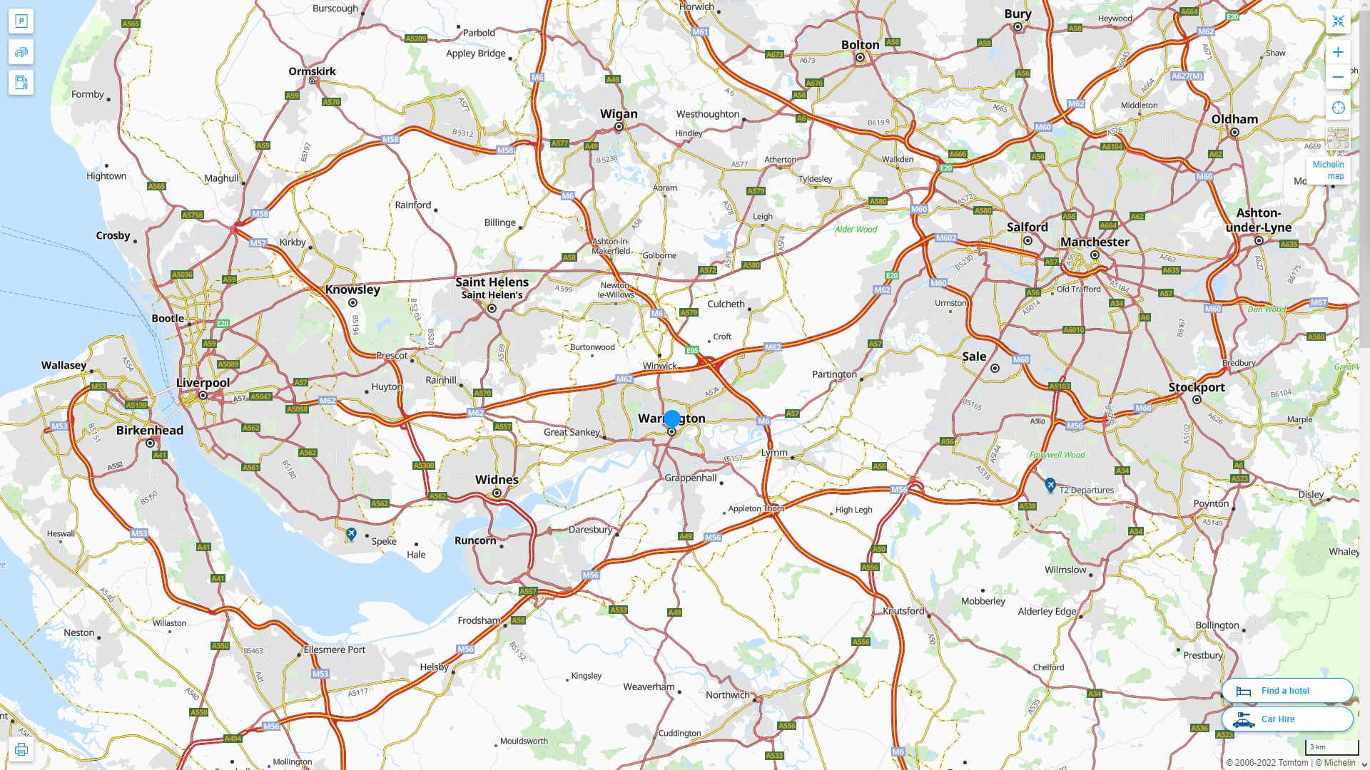 Warrington Map and Warrington Satellite Images