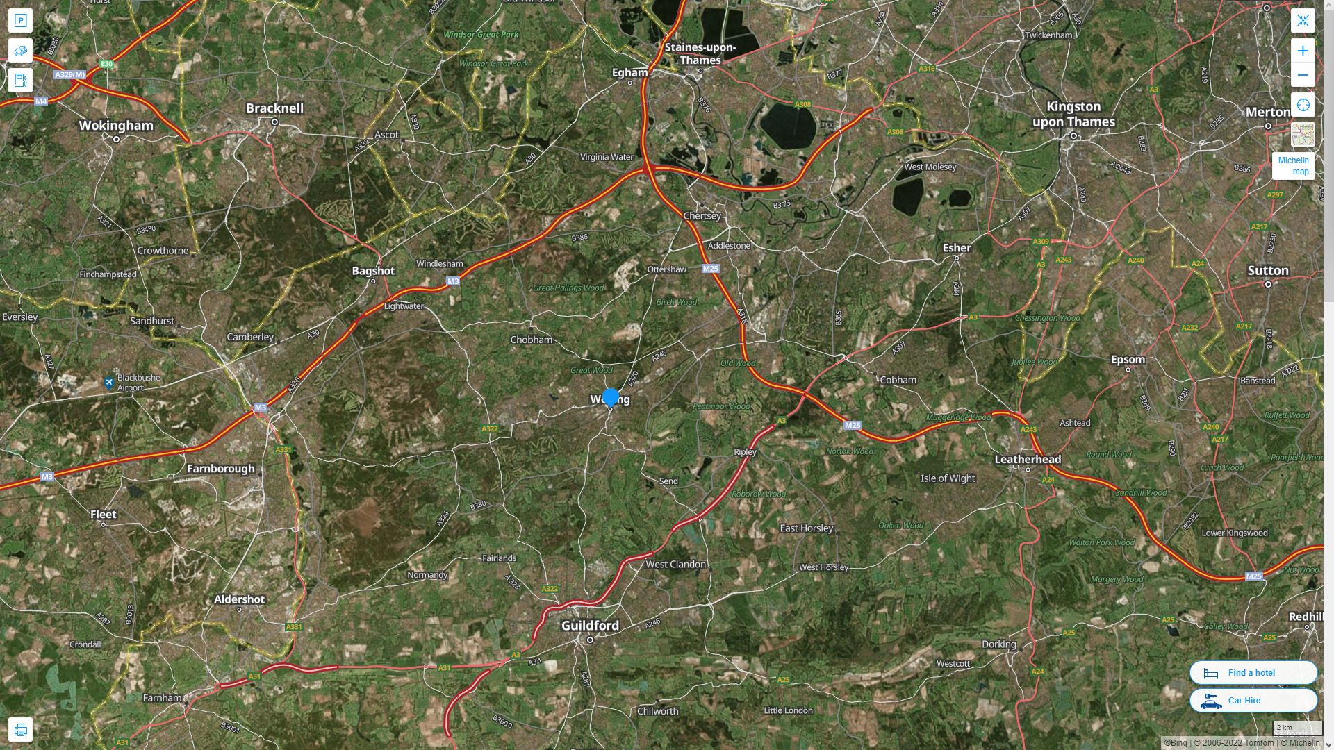 Woking Map - United Kingdom