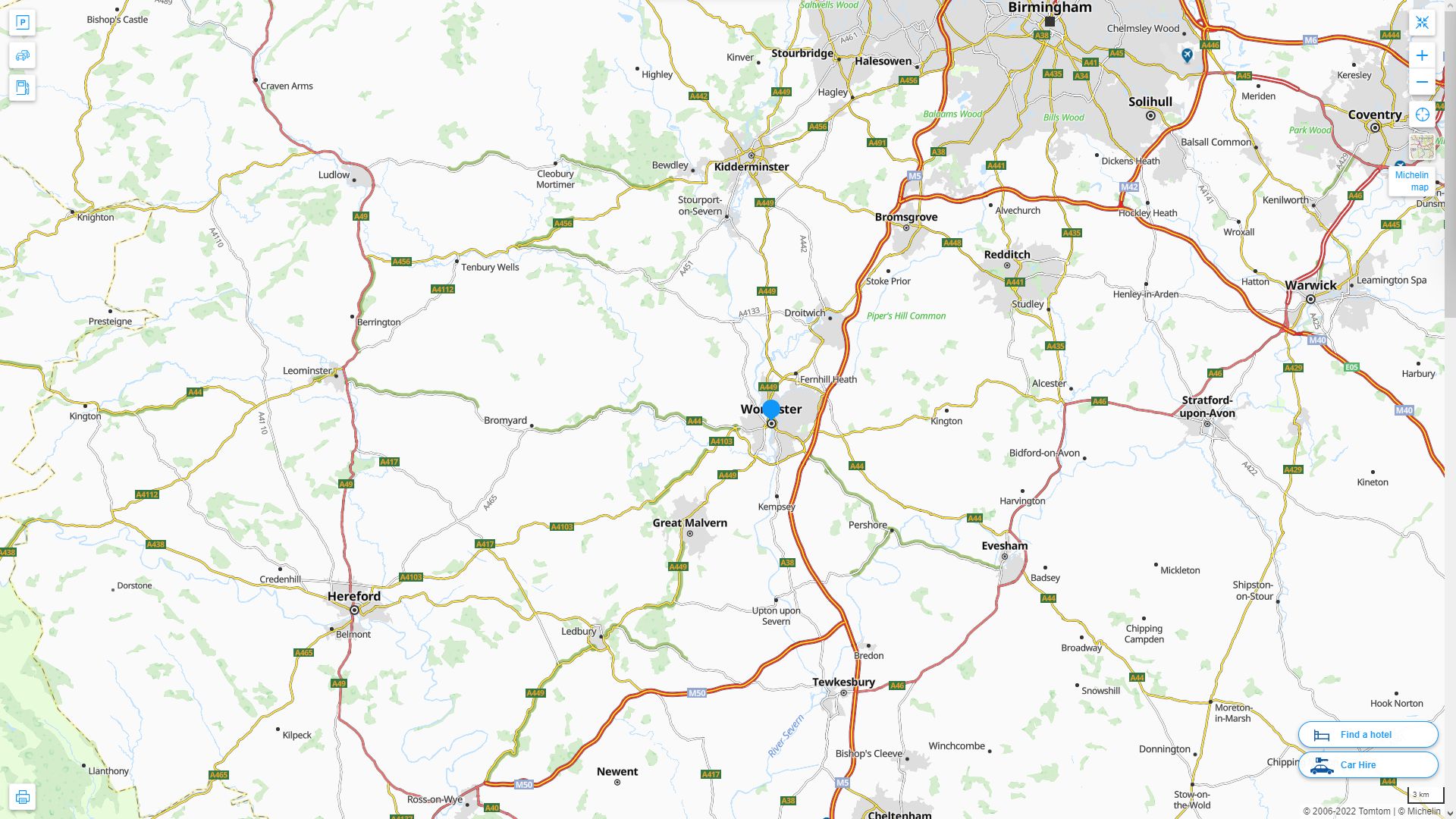 Worcester Map and Worcester Satellite Images