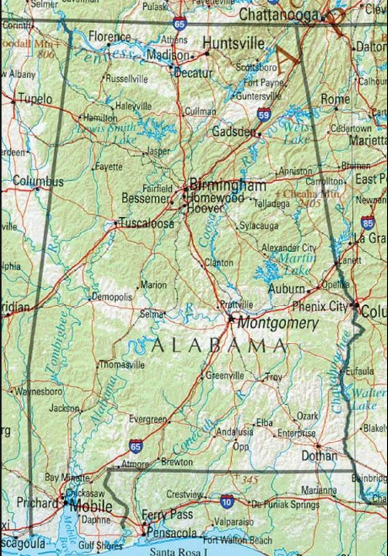 Gadsden Alabama Map and Gadsden Alabama Satellite Image