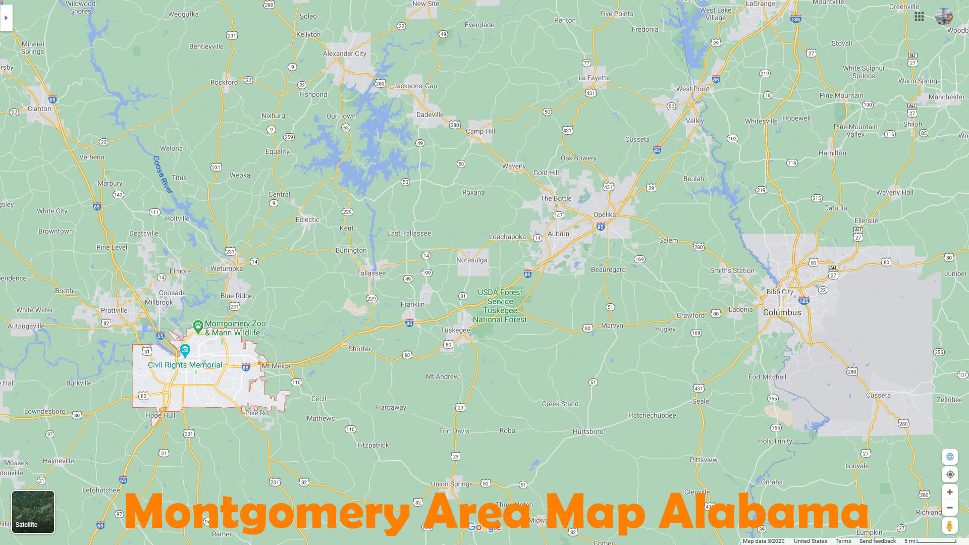 Montgomery, Alabama Map