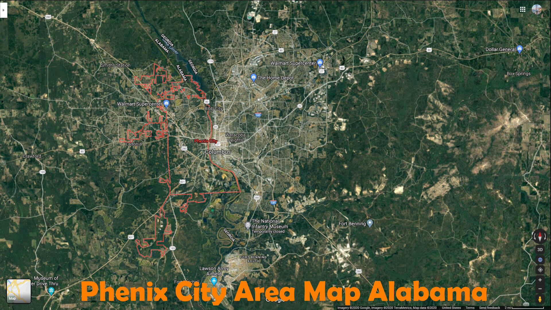 Phenix City, Alabama Map