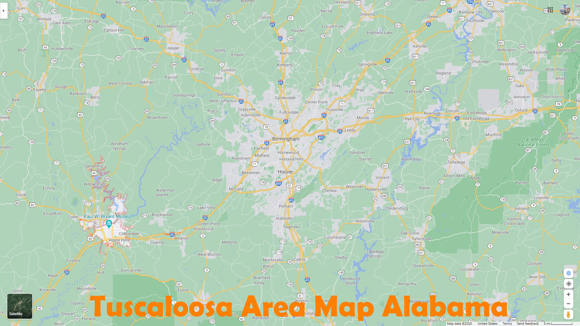 Tuscaloosa, Alabama Map