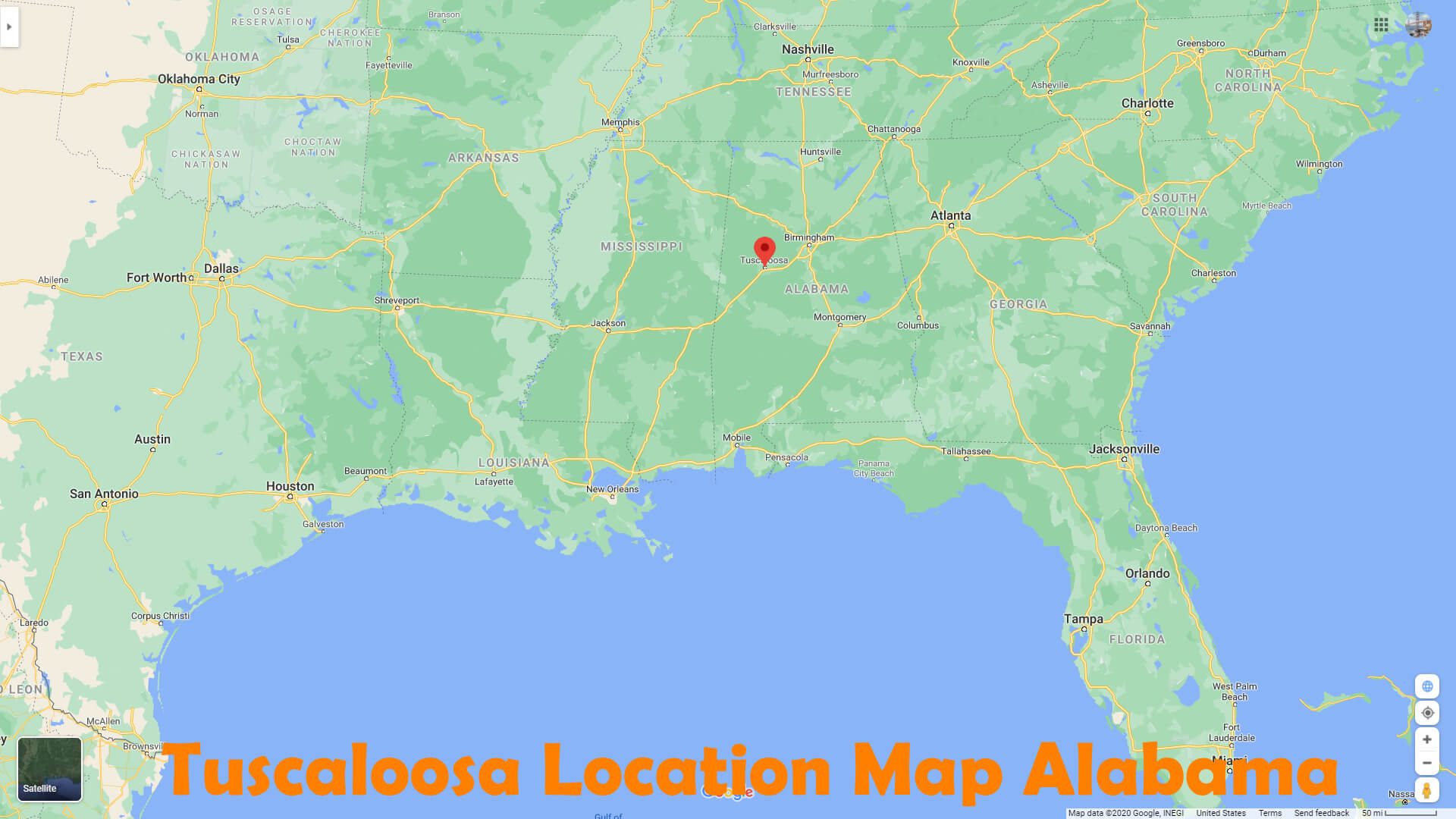 Tuscaloosa, Alabama Map