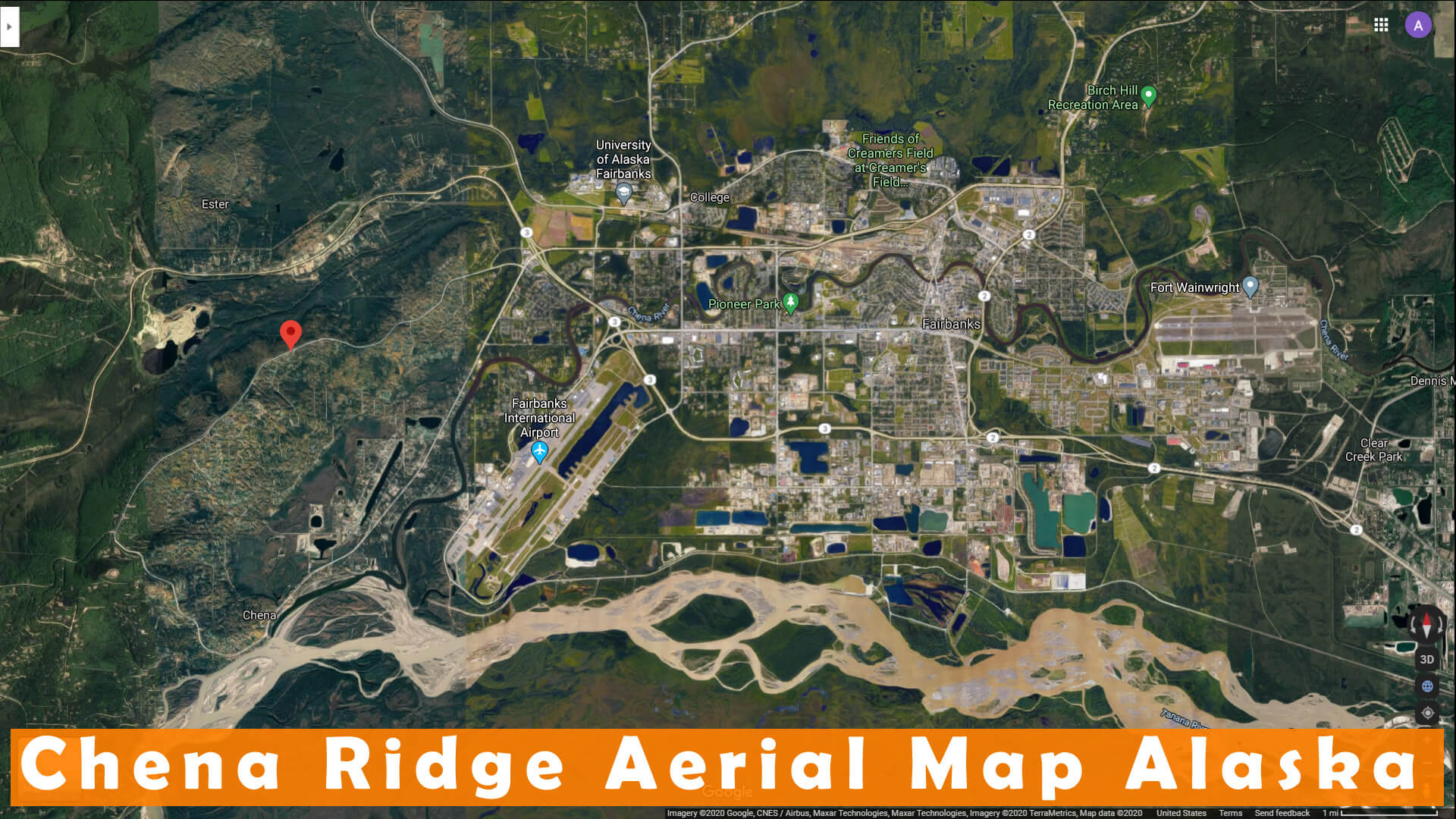 Chena Ridge Alaska Map and Chena Ridge Alaska Satellite Image