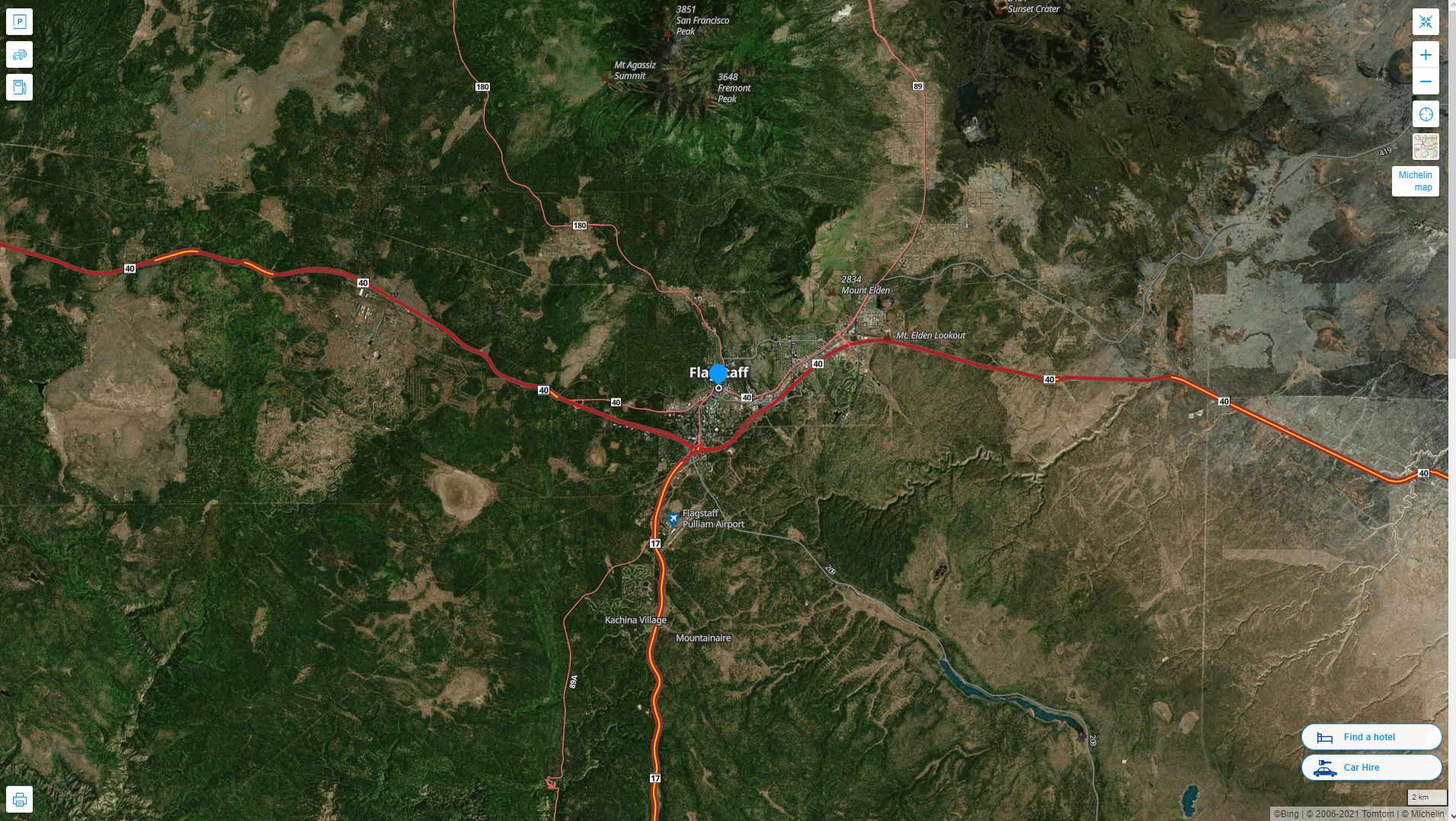 Flagstaff Arizona Map and Flagstaff Arizona Satellite Image