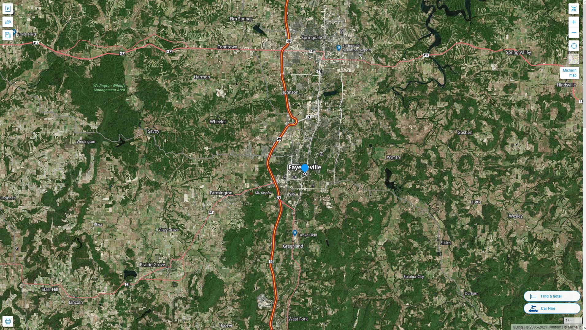 Fayetteville Arkansas Map - United States