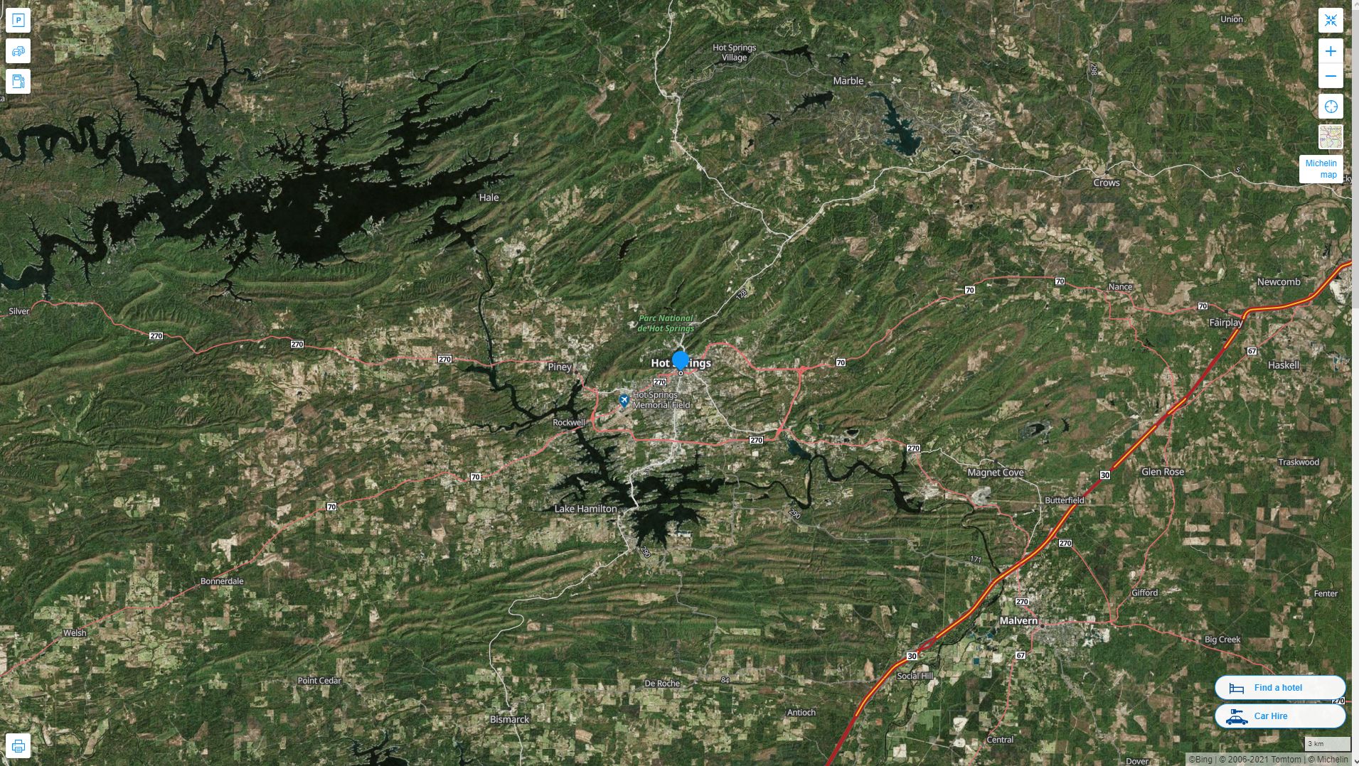 Hot Springs Arkansas Map - United States