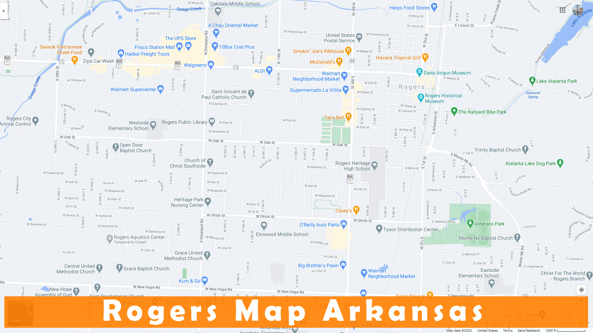 Rogers, Arkansas Map