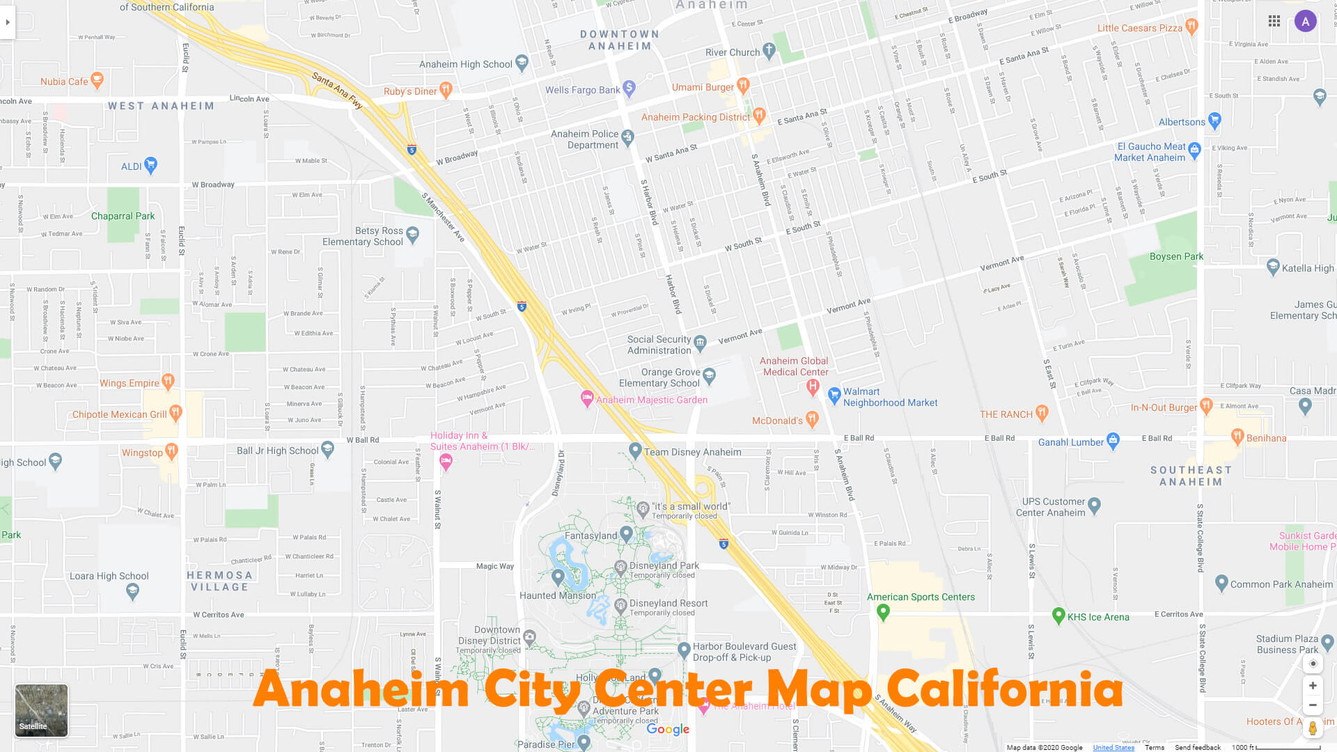 Anaheim California Map - United States