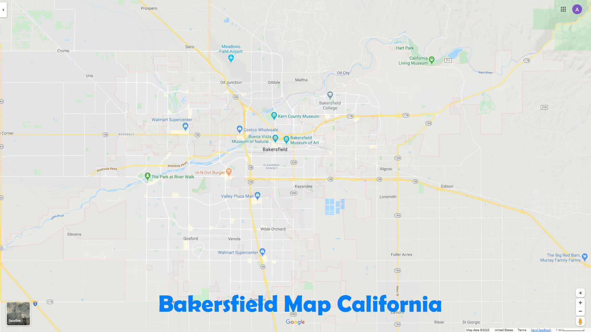 Bakersfield, California Map
