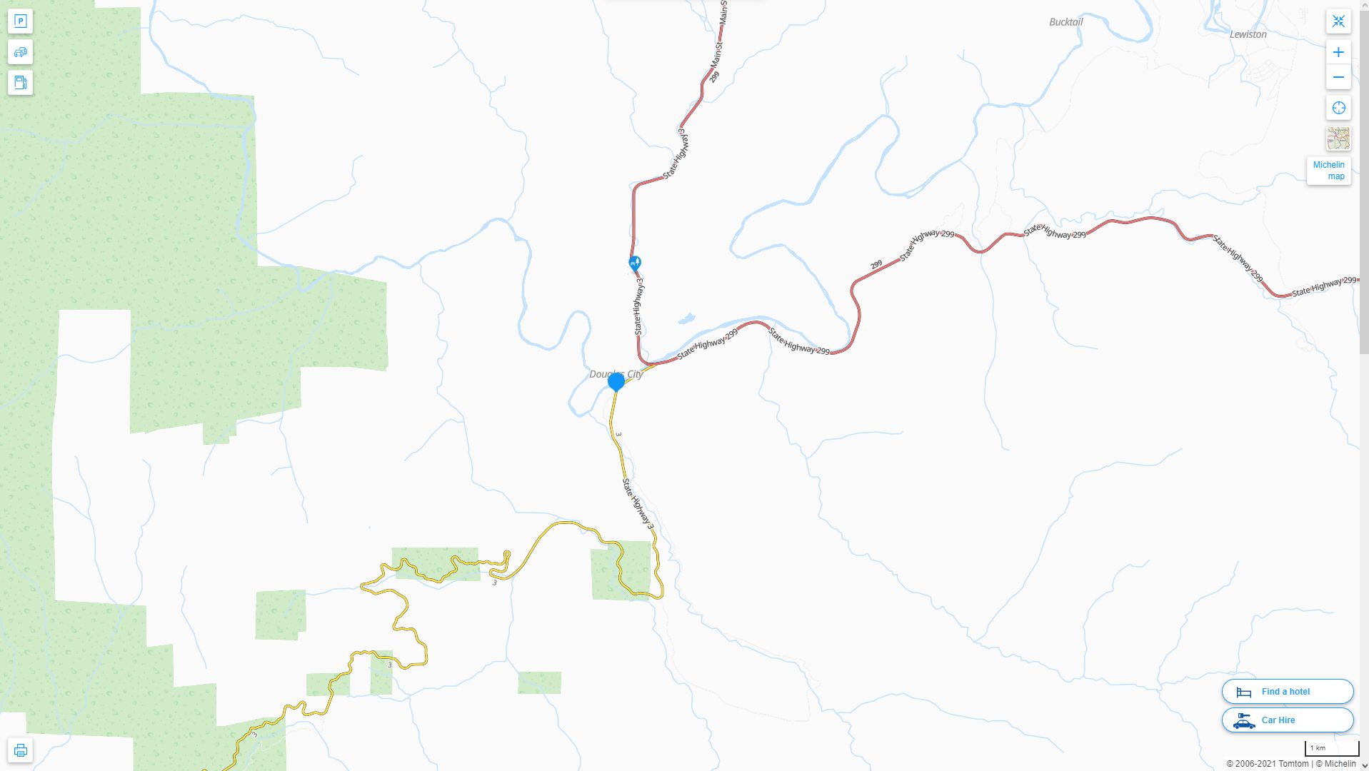 Douglas City California Map and Douglas City California Satellite Image