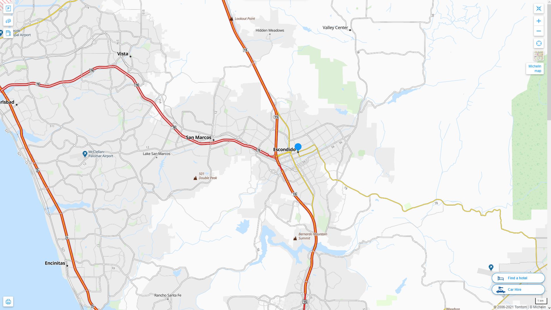 Escondido California Map - United States