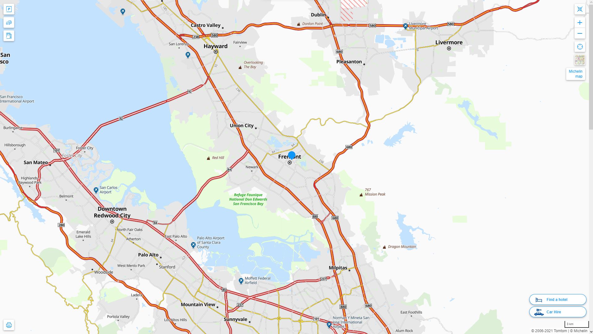 Fremont California Map - United States