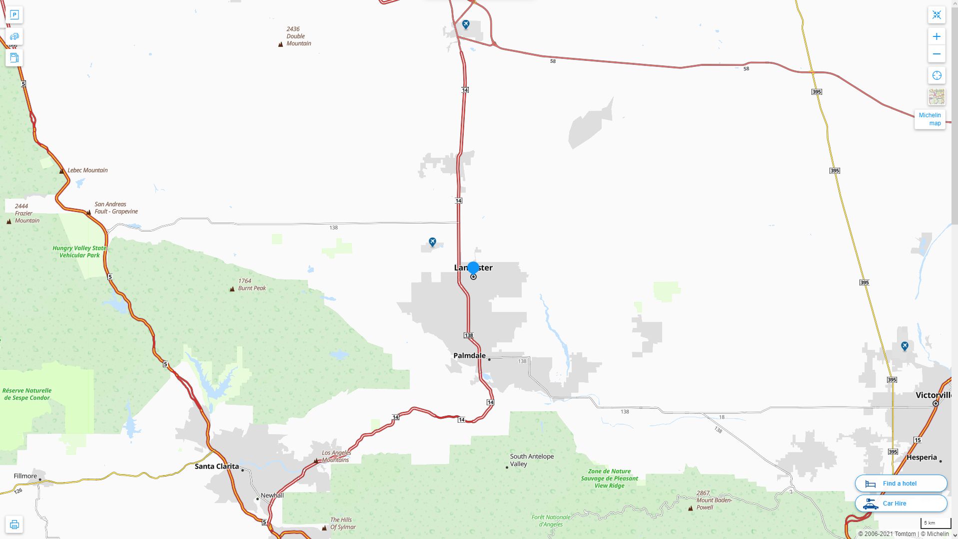 Lancaster, California Map