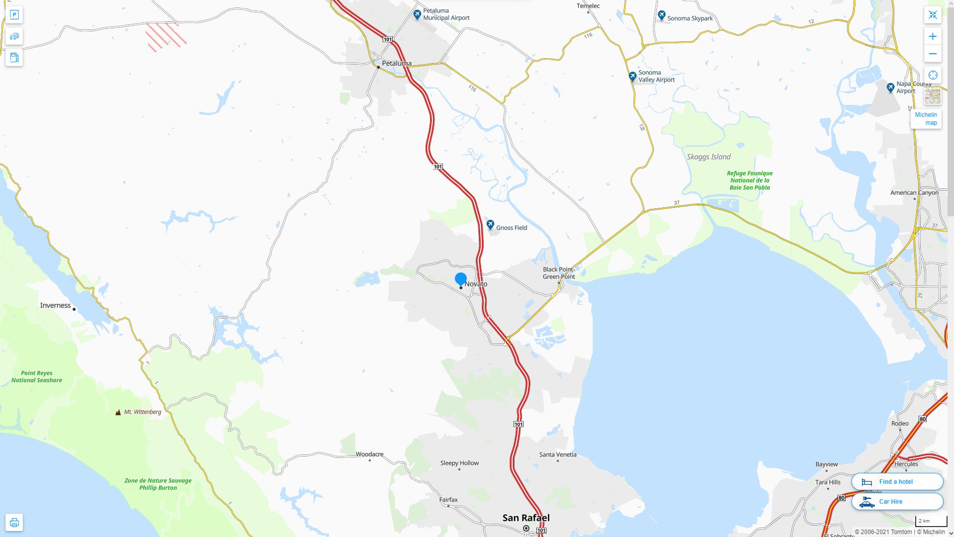 Novato California Map - United States