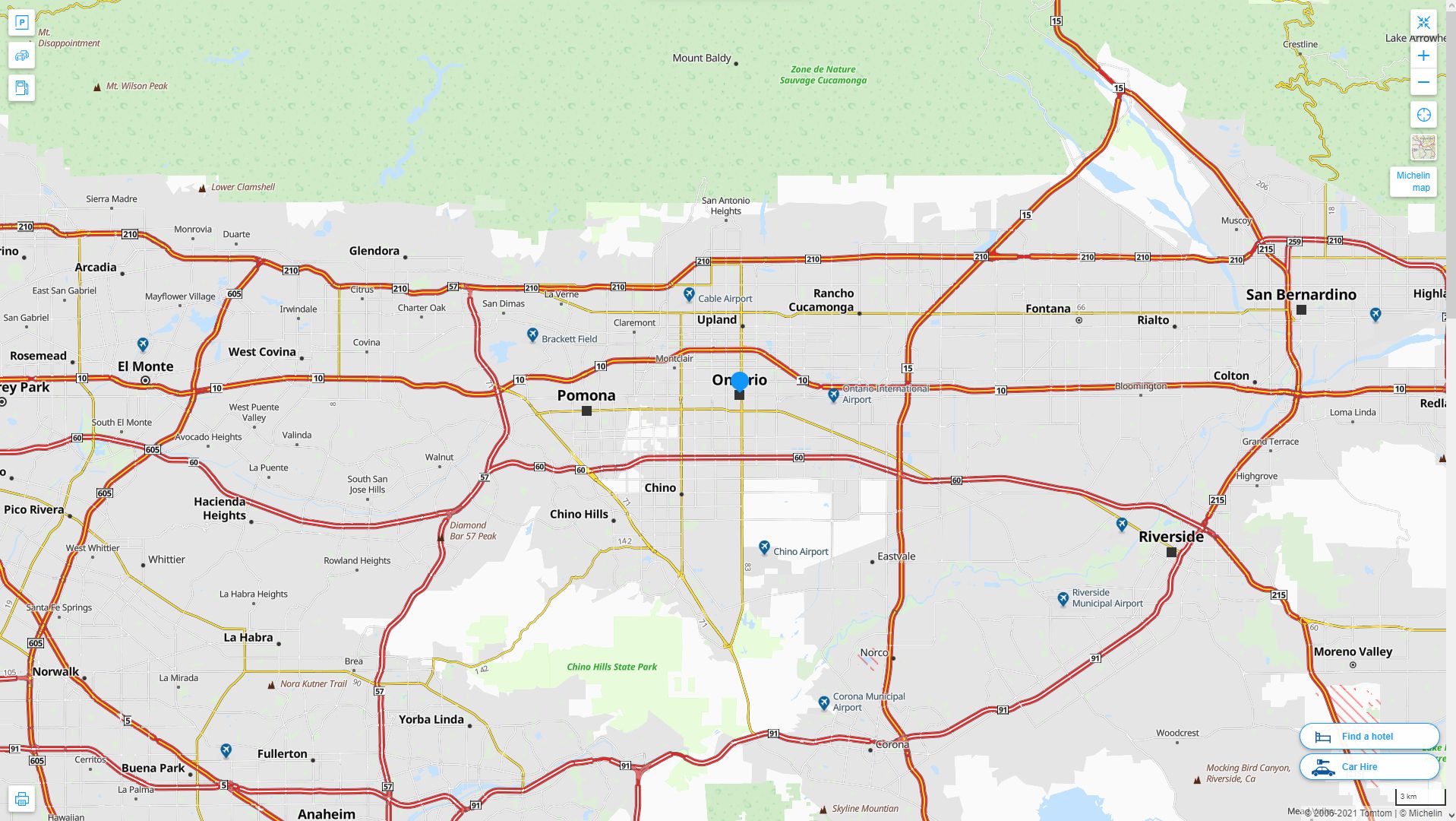 Ontario California Map - United States