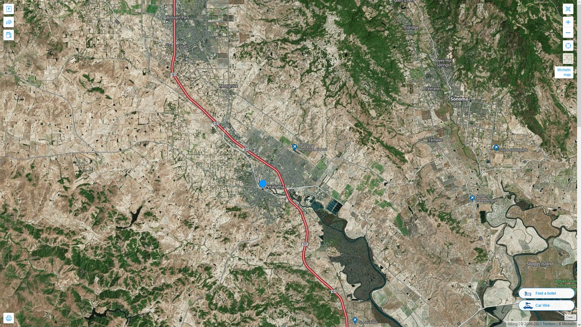 Petaluma California Map - United States