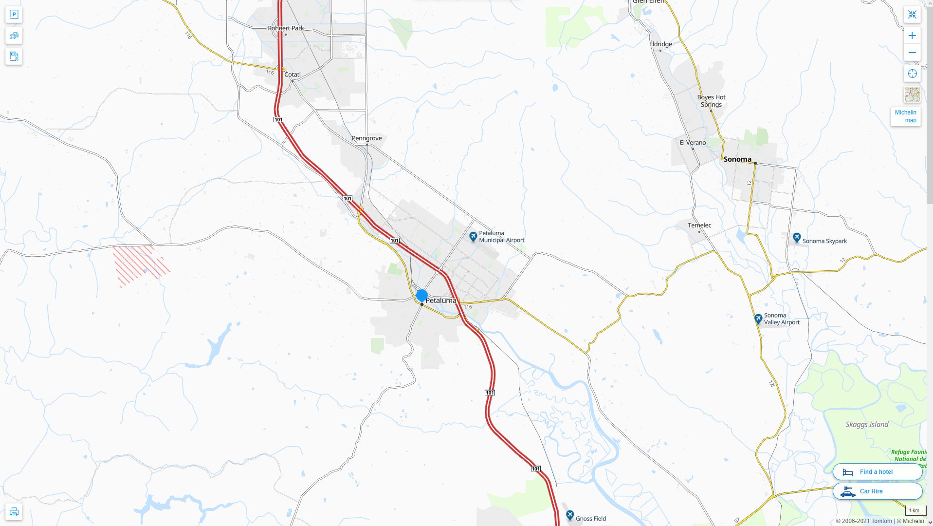 Petaluma California Map - United States