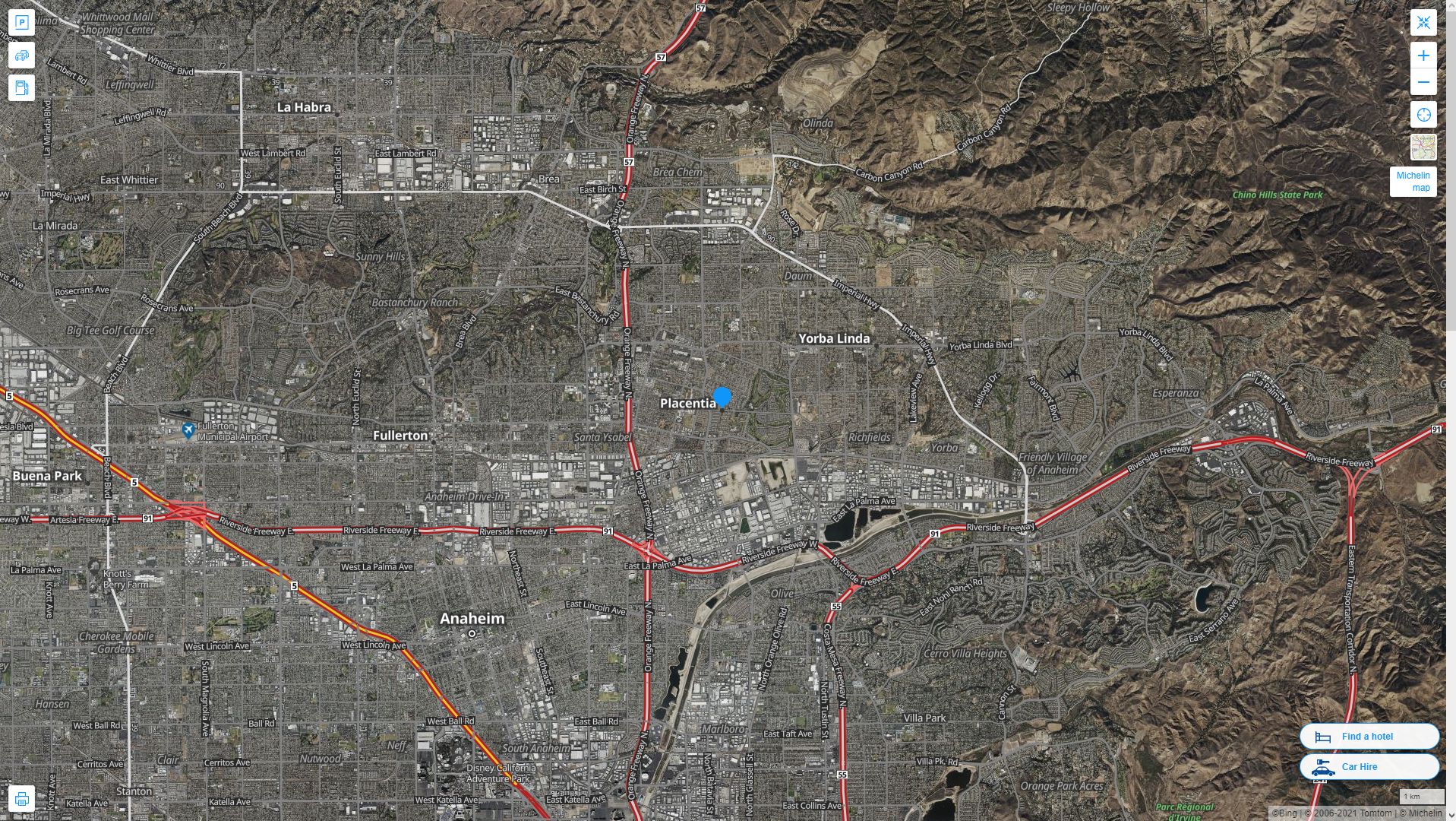 Placentia California Map - United States