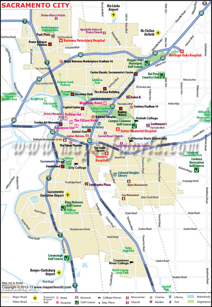Sacramento, California Map