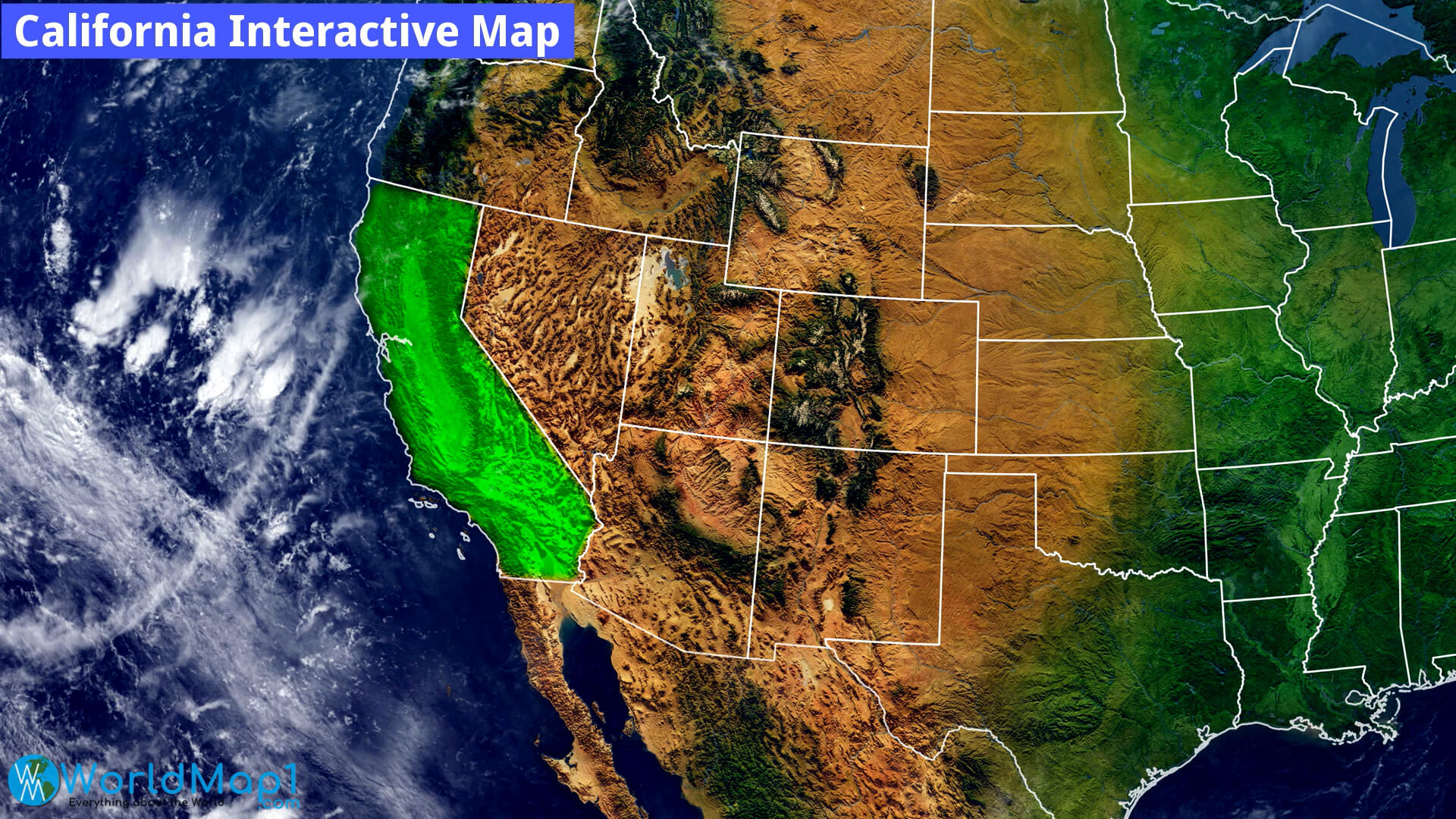 California Map and California Satellite Images