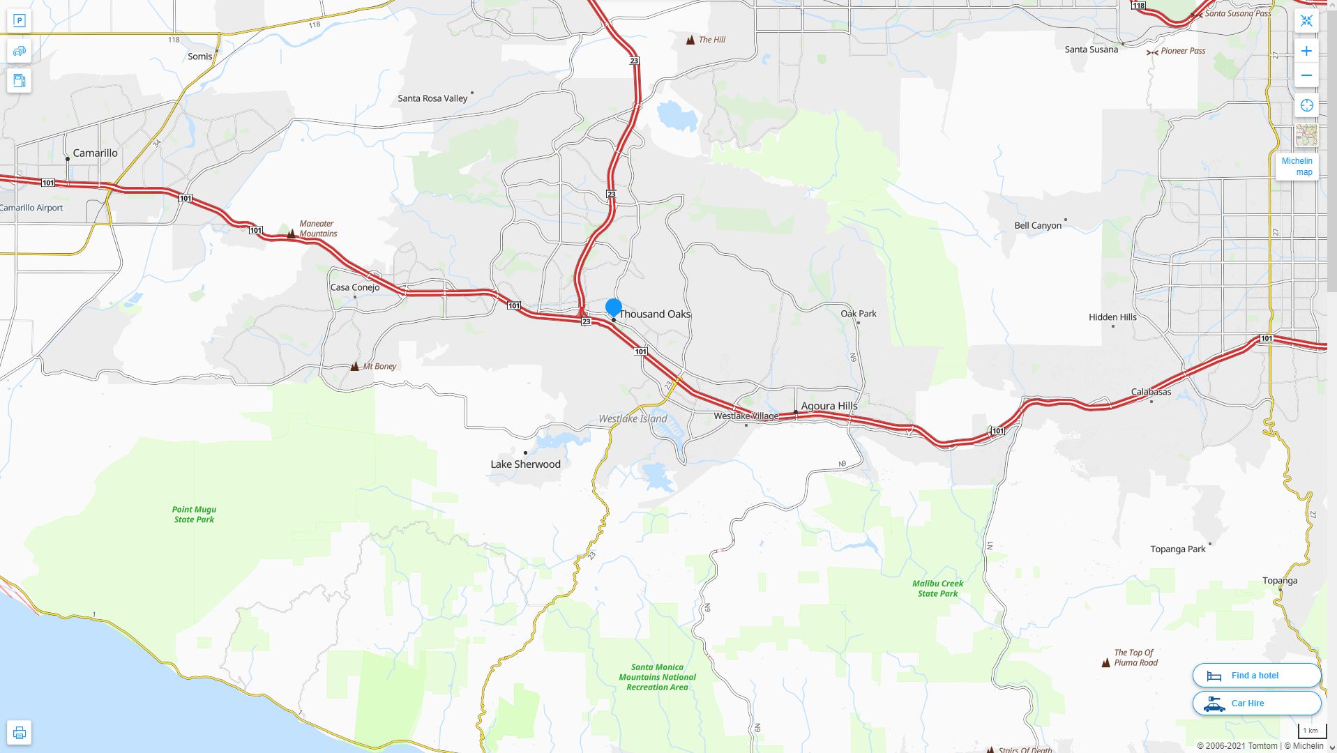 Thousand Oaks California Map - United States