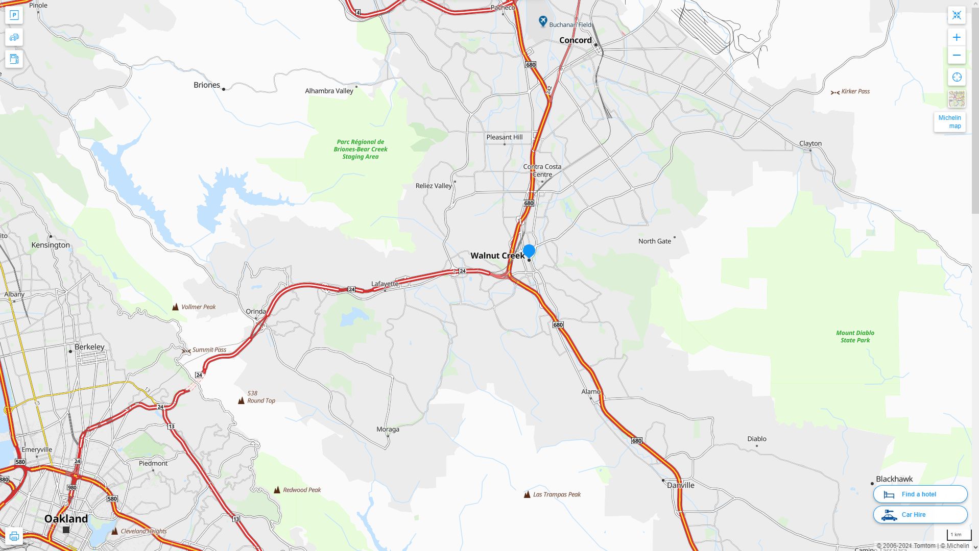 Walnut Creek California Map - United States