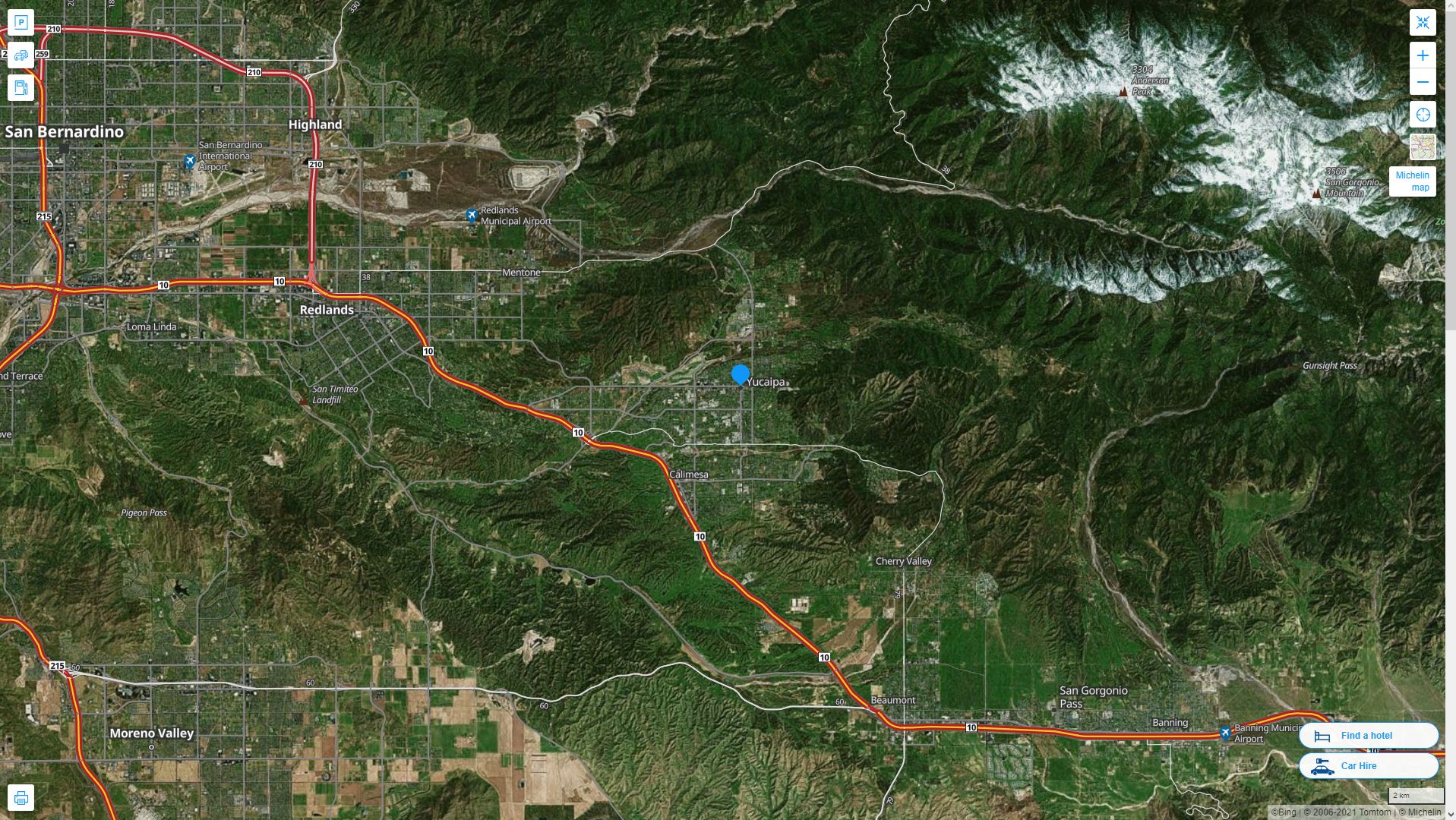 Yucaipa California Map - United States