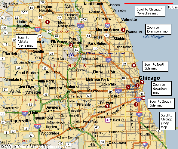 Chicago Map and Chicago Satellite Image
