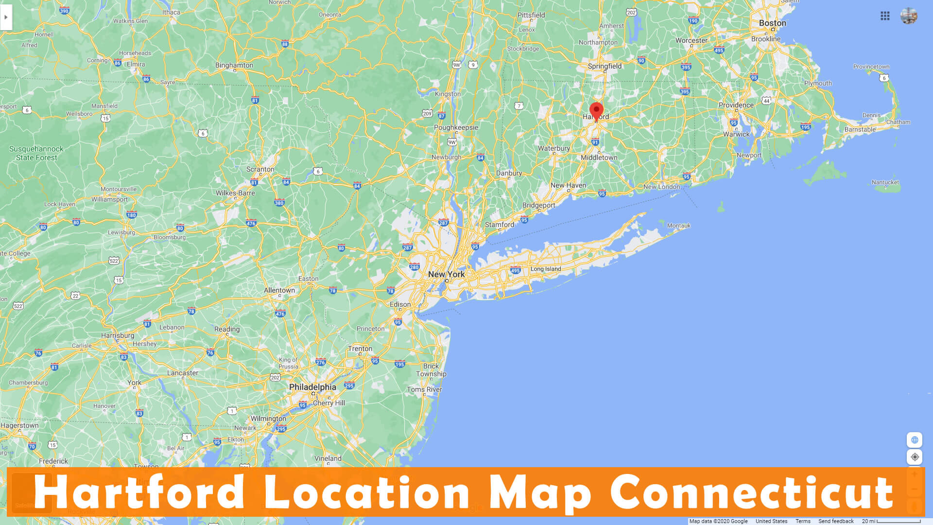 Hartford Connecticut Map and Hartford Connecticut Satellite Image