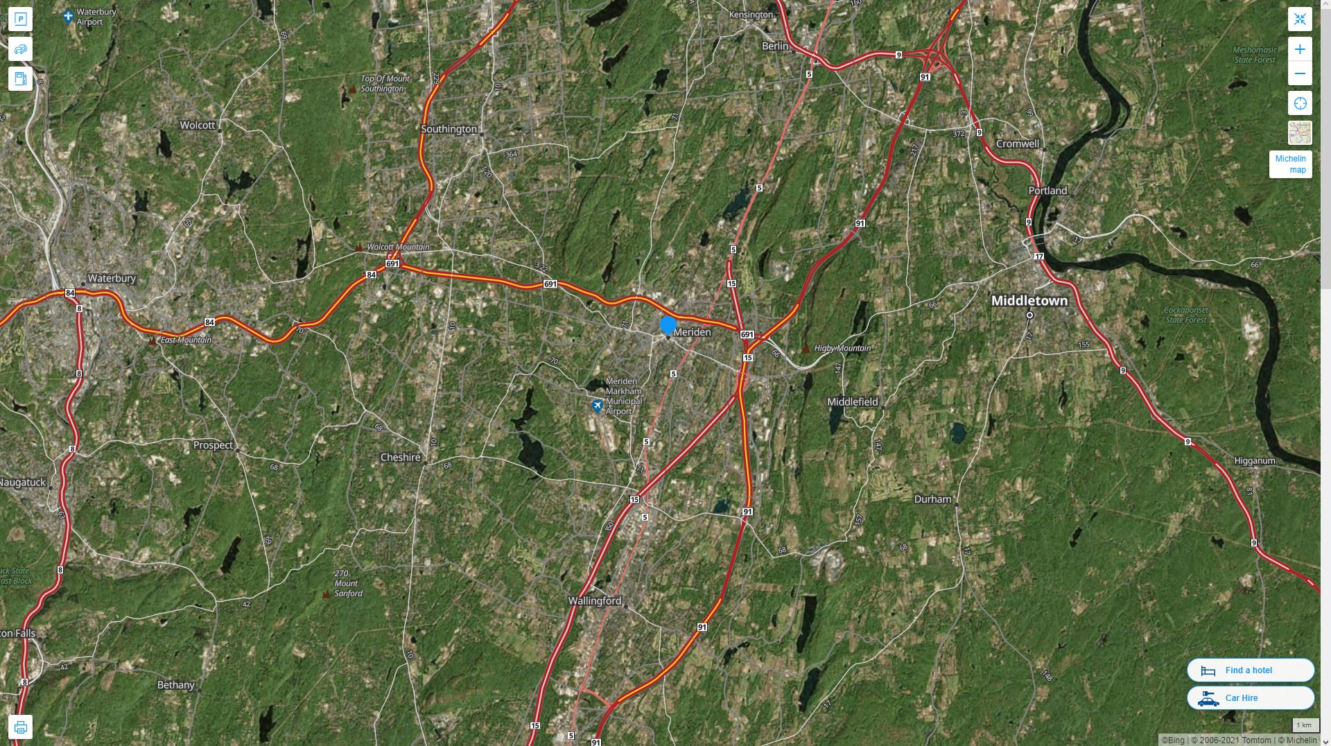 Meriden, Connecticut Map