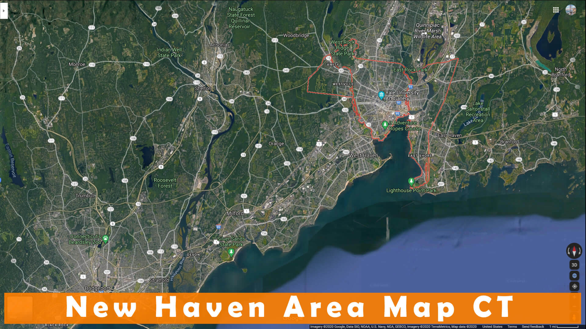 New Haven Connecticut Map and New Haven Connecticut Satellite Image