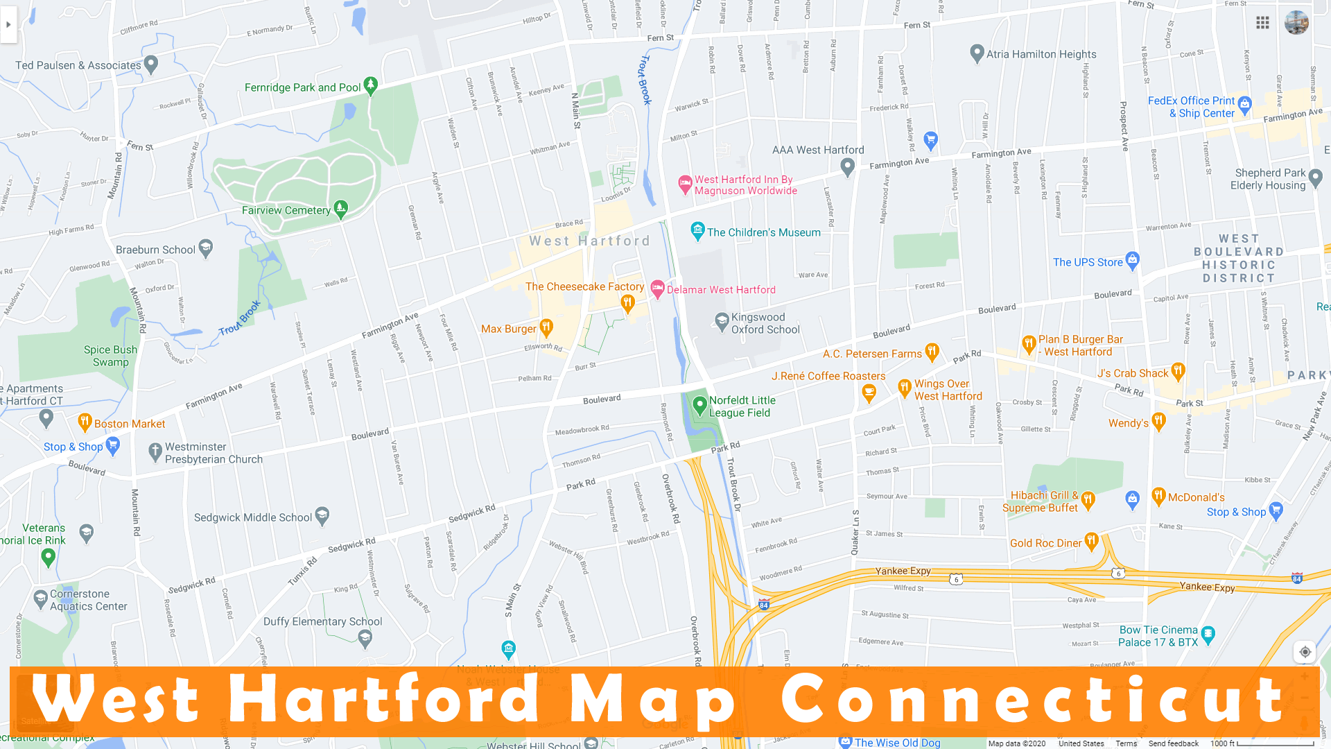 West Hartford Connecticut Map - United States