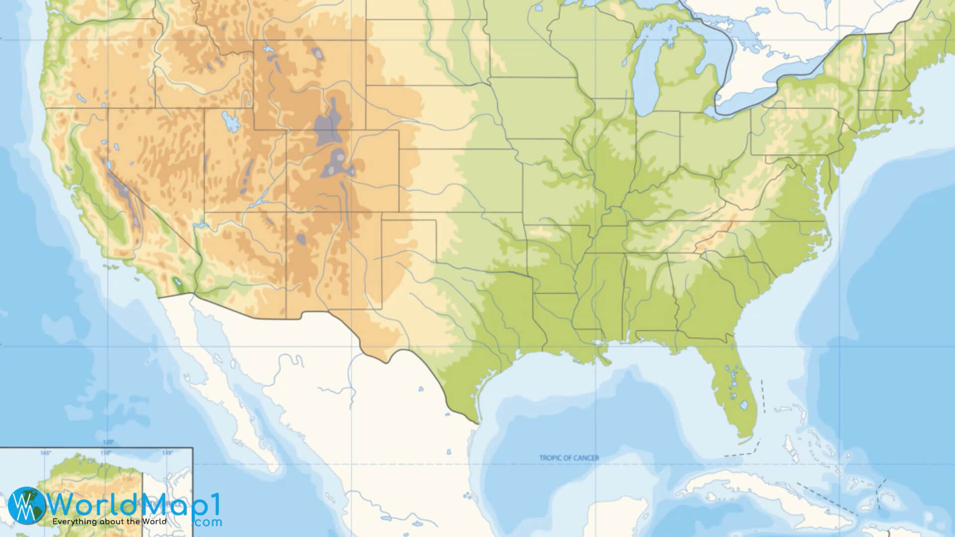 United States Earth Map and Satellite Images