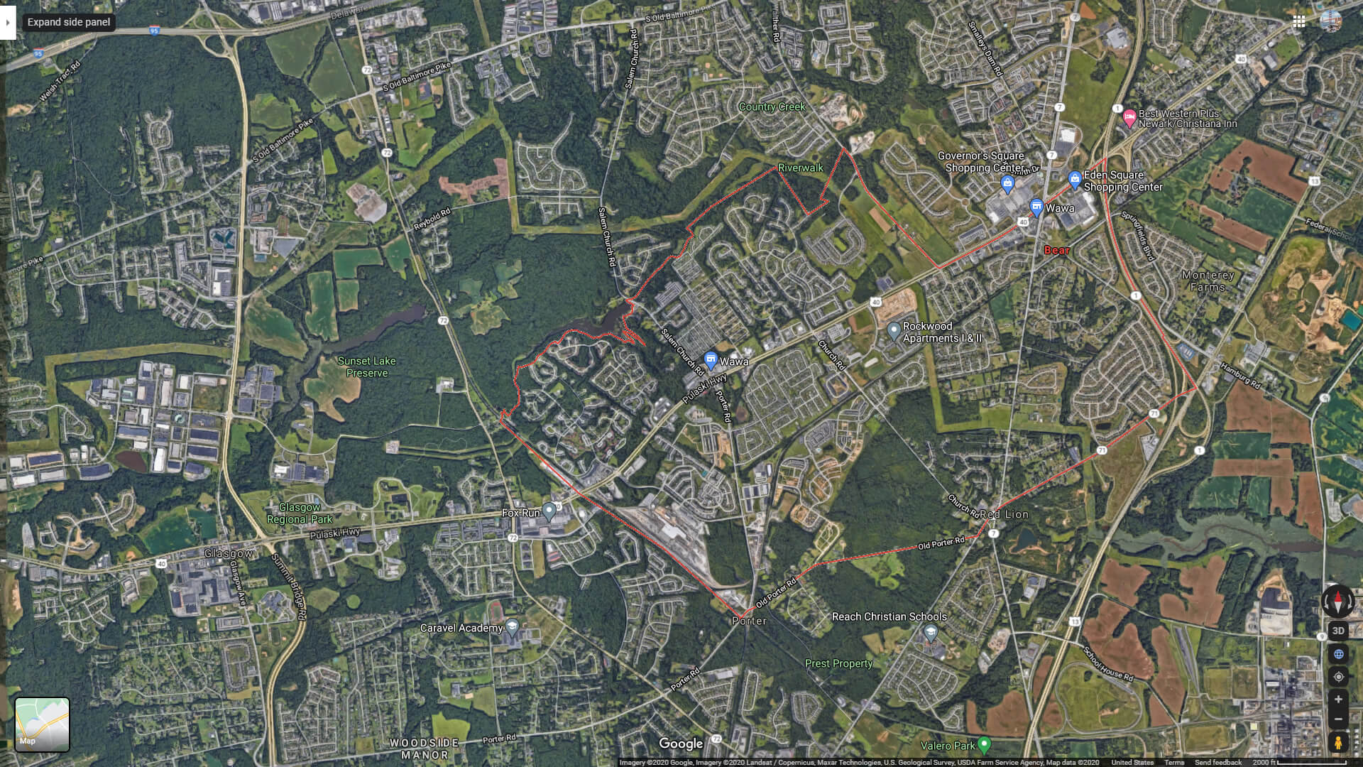 Bear Delaware Map - United States