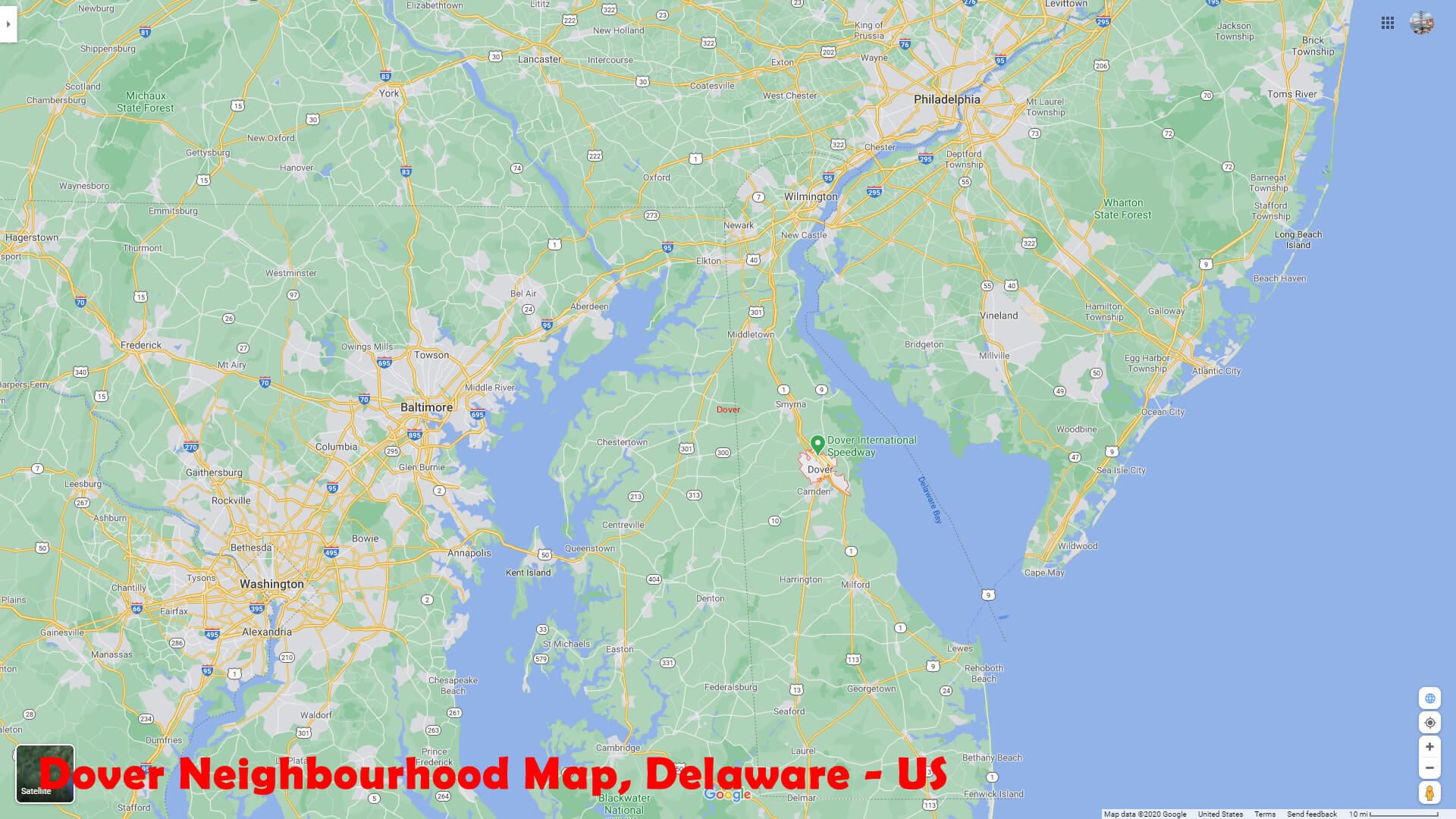 Dover Delaware Map and Dover Delaware Satellite Image