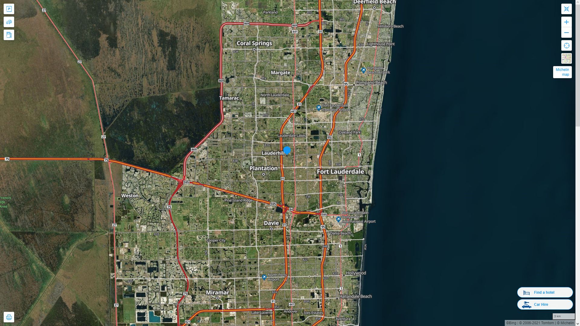 Lauderhill Florida Map and Lauderhill Florida Satellite Image