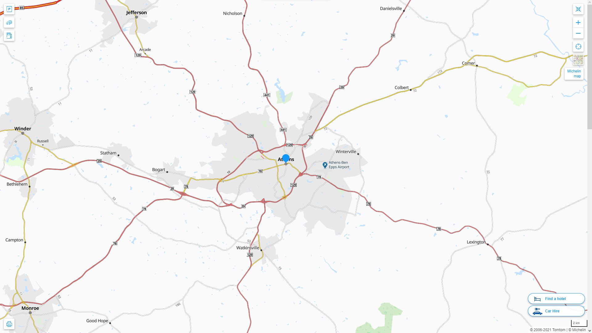 Athens Georgia Map - United States