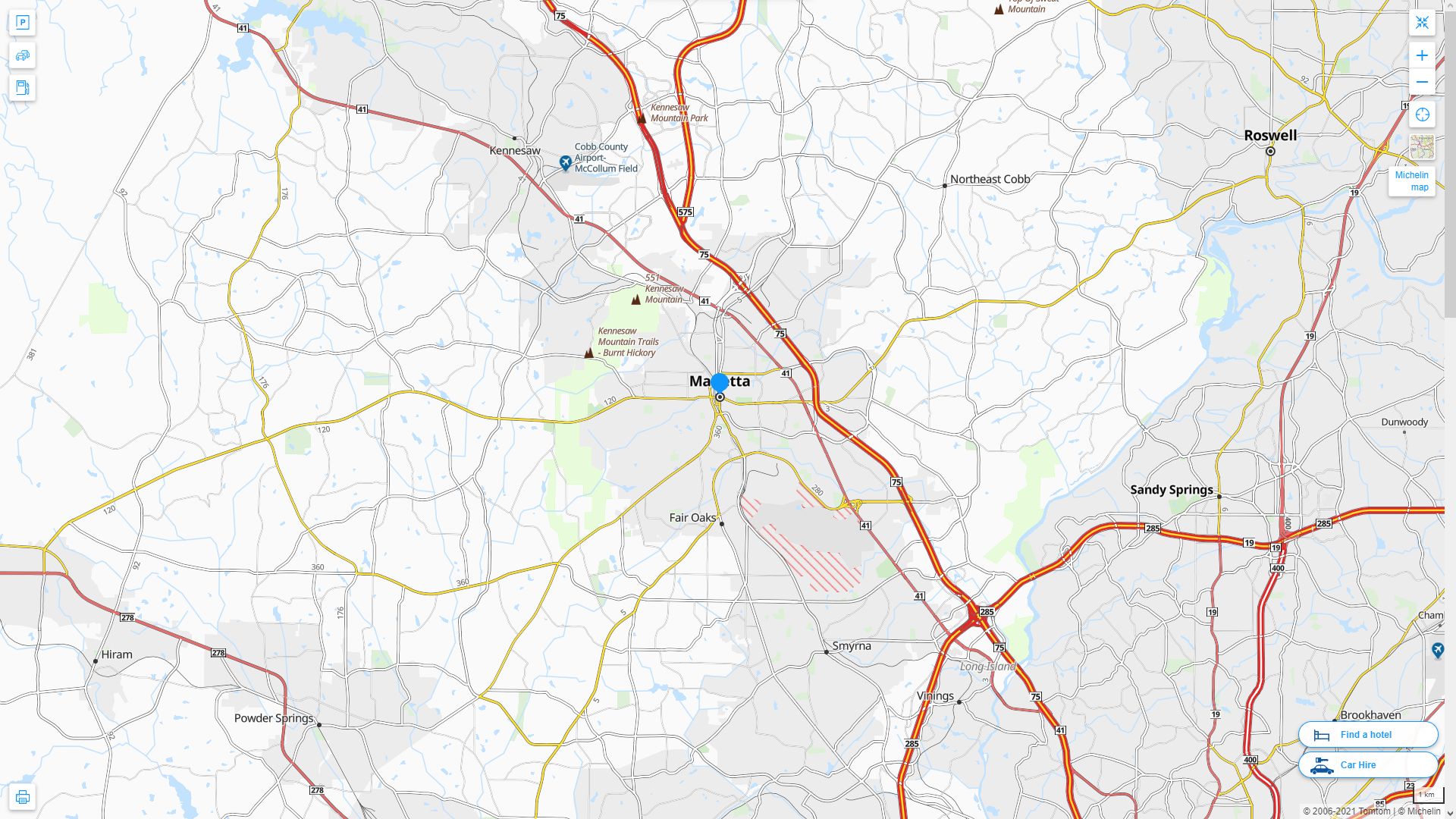 Marietta Georgia Map - United States