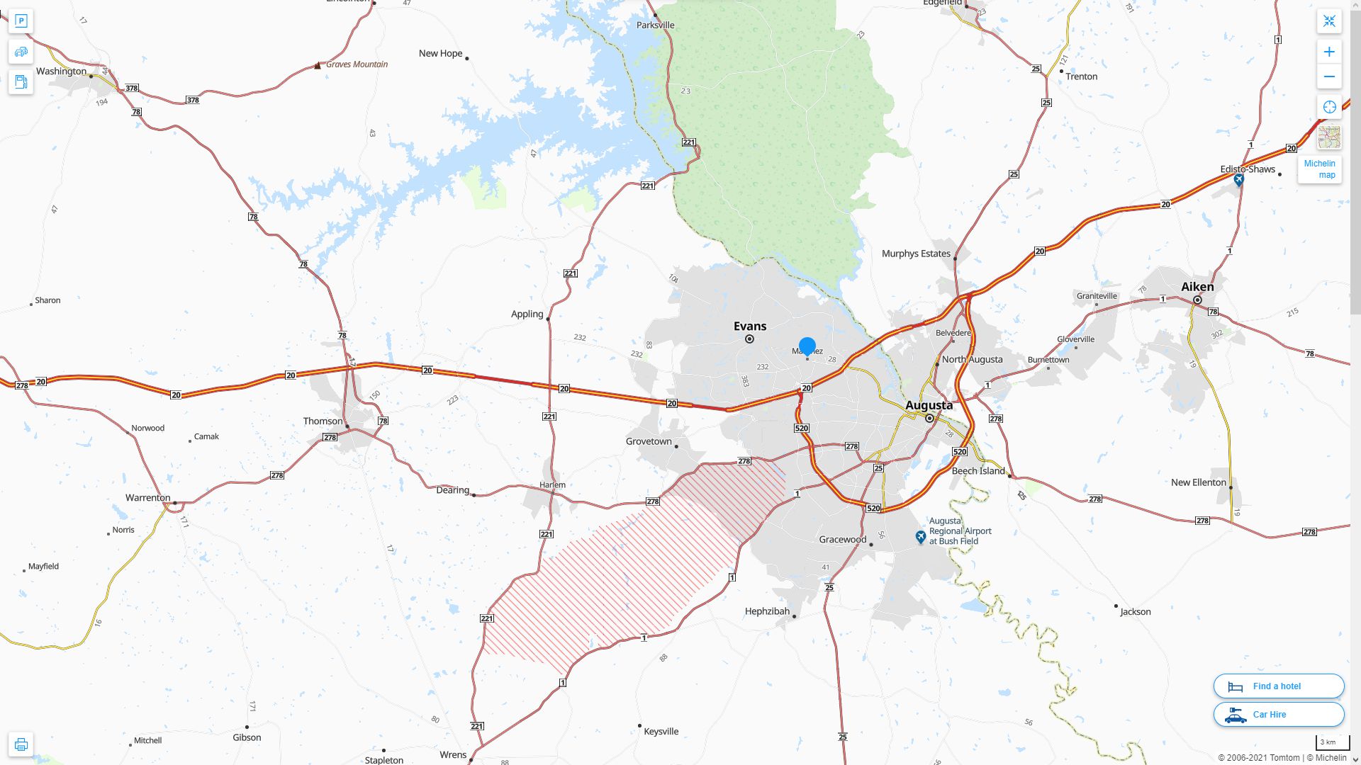 Martinez Georgia Map - United States