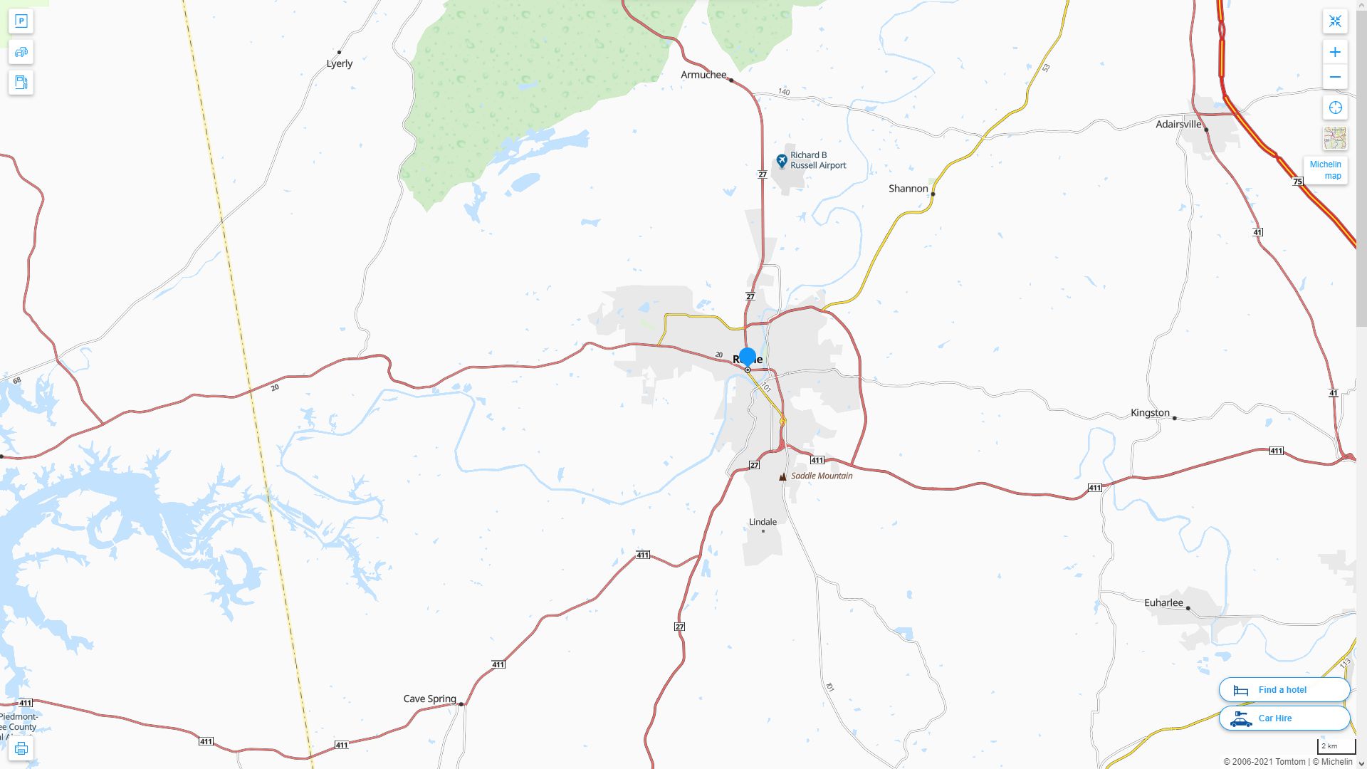 Rome Georgia Map and Rome Georgia Satellite Image