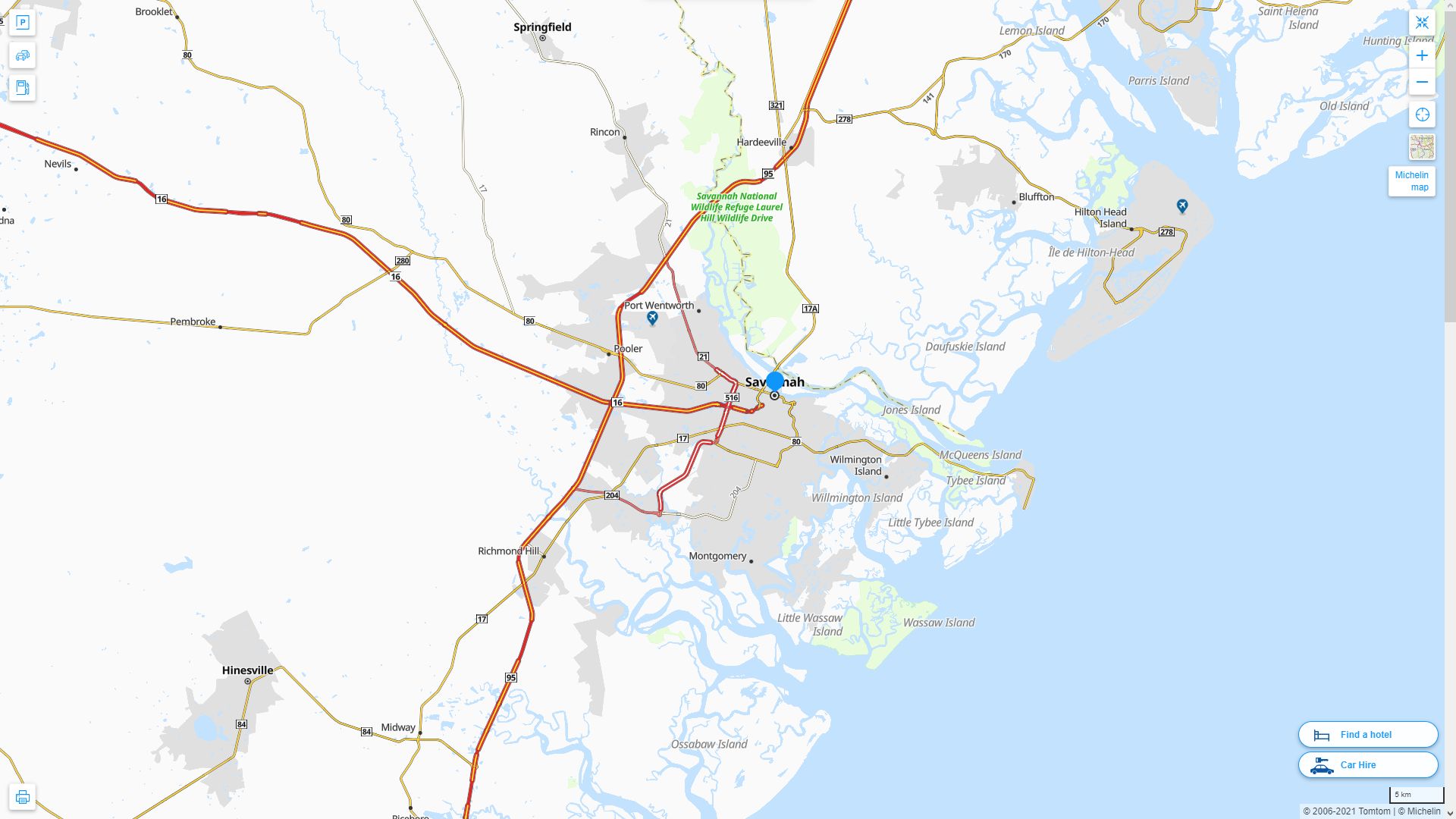 Savannah Georgia Map - United States
