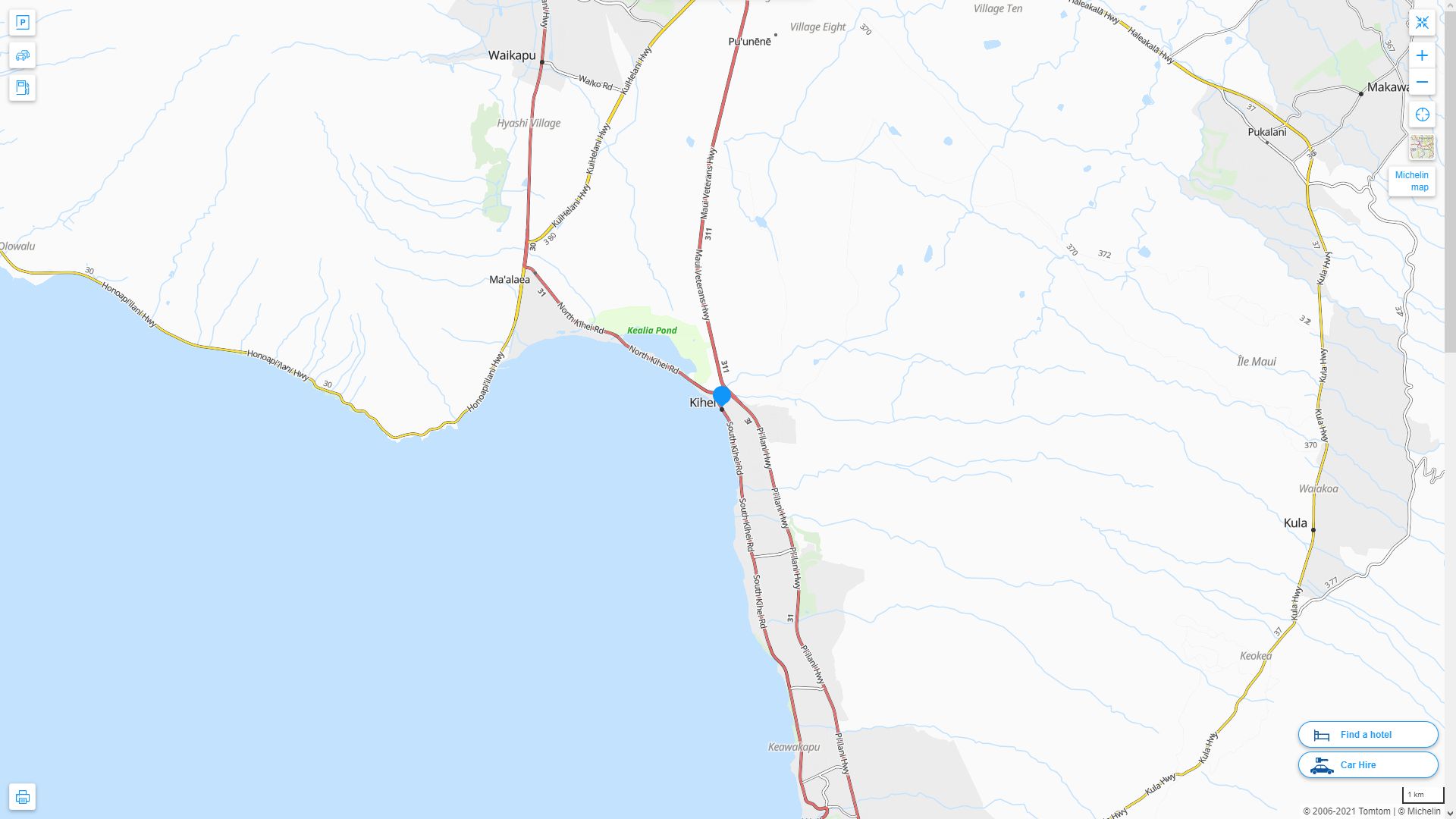Kihei Hawaii Map and Kihei Hawaii Satellite Image