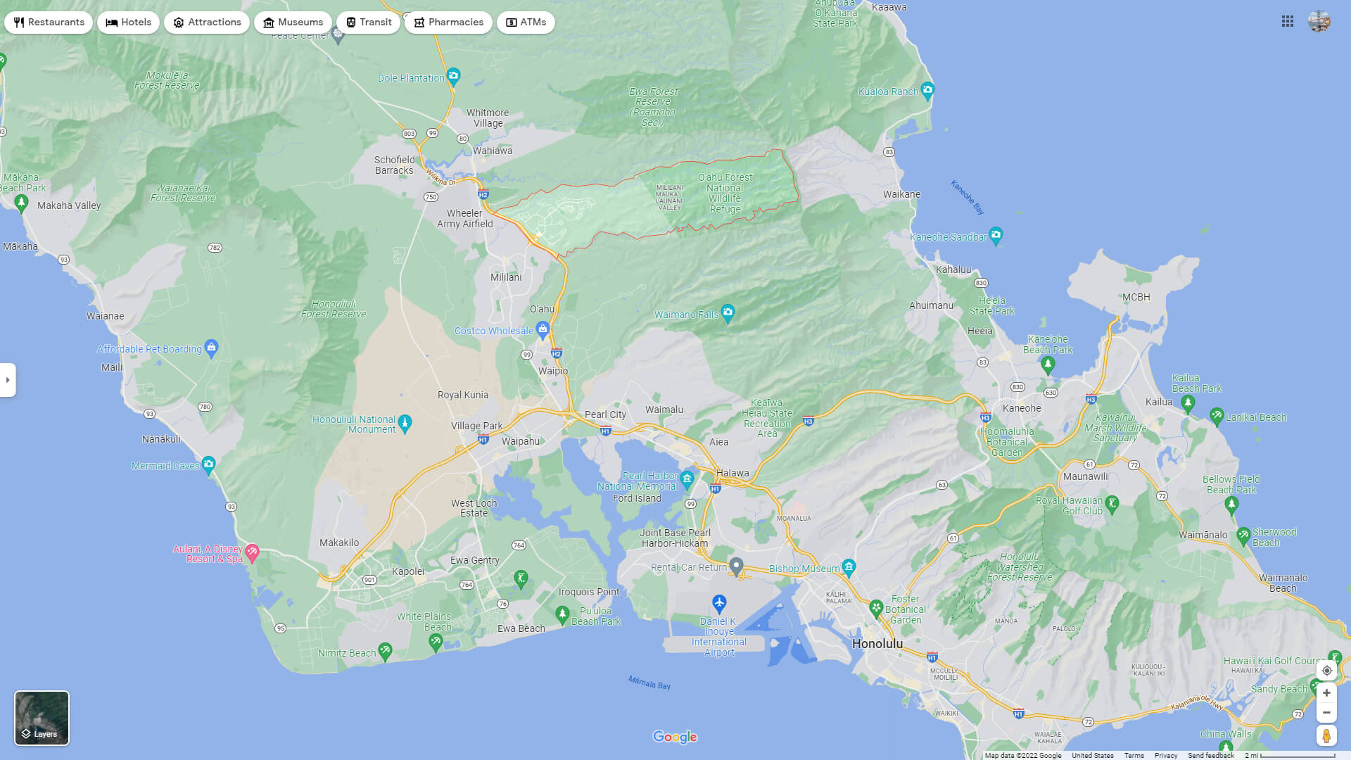 Mililani Mauka, Hawaii Map