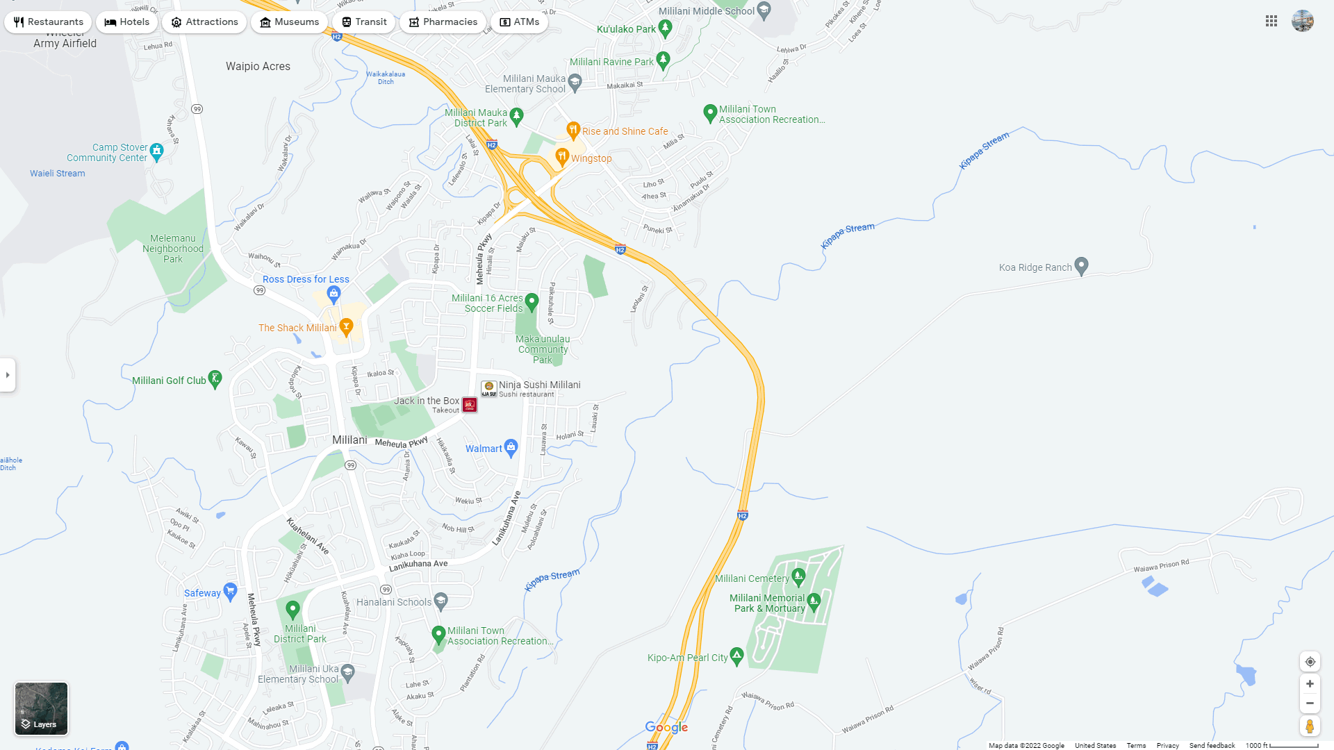 Mililani Mauka, Hawaii Map