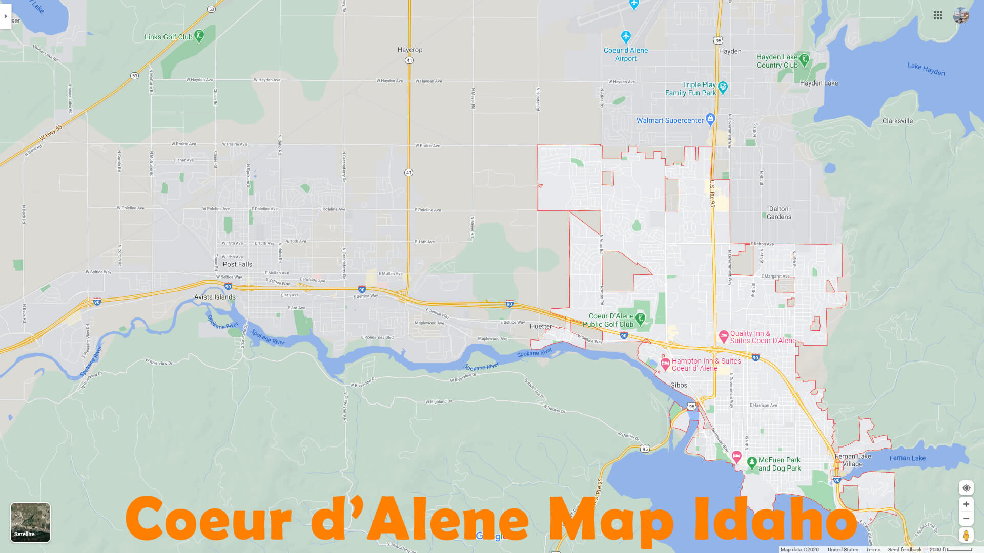 Coeur d'Alene, Idaho Map