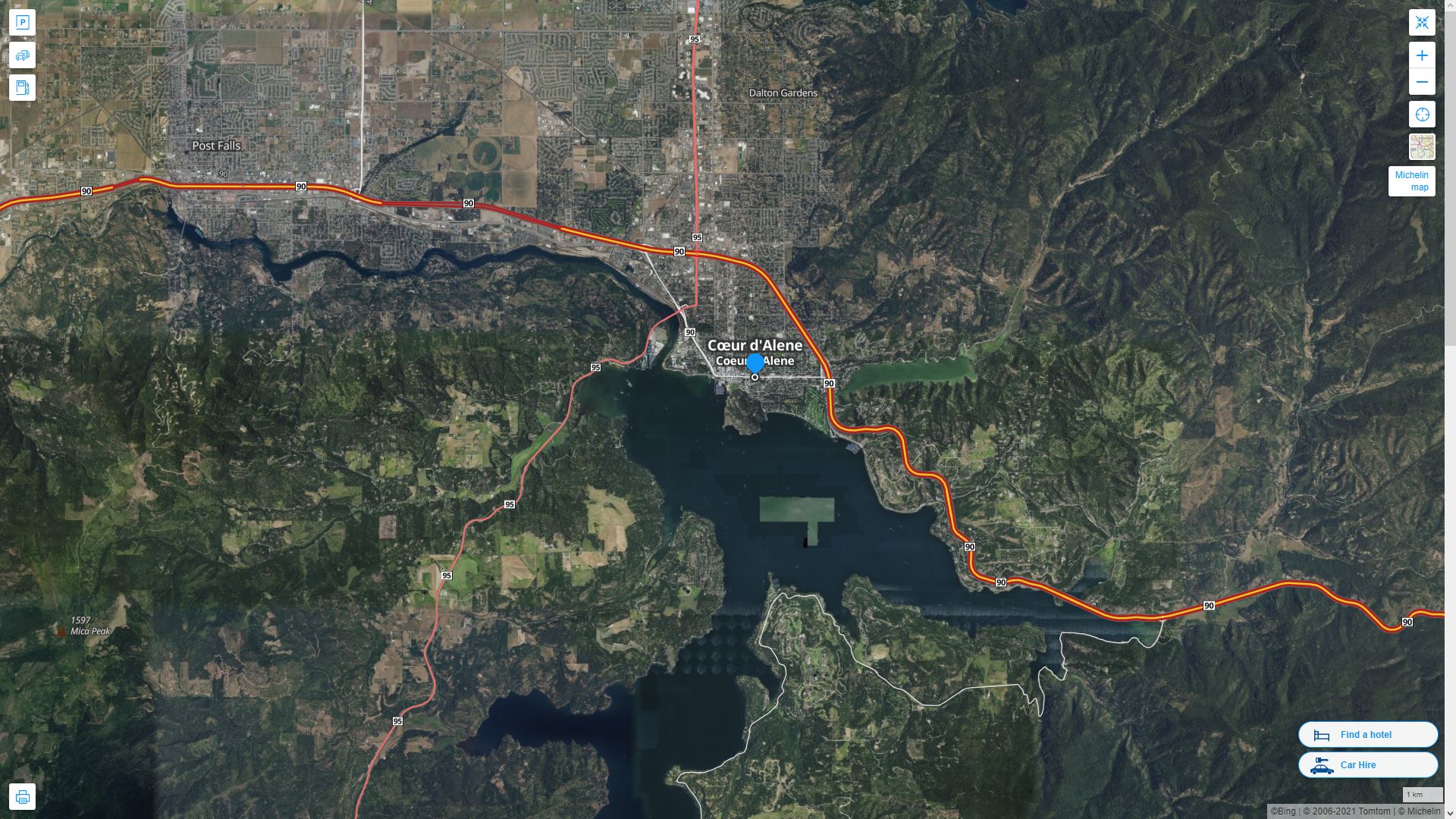 Coeur d'Alene, Idaho Map