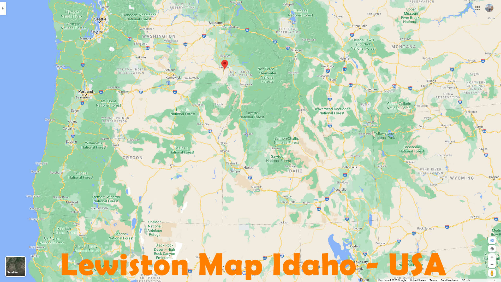 Lewiston, Idaho Map